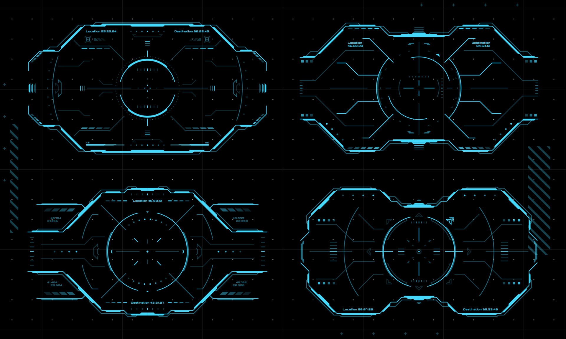 HUD aim control target frames, UI game interface 21630517 Vector Art at Vecteezy