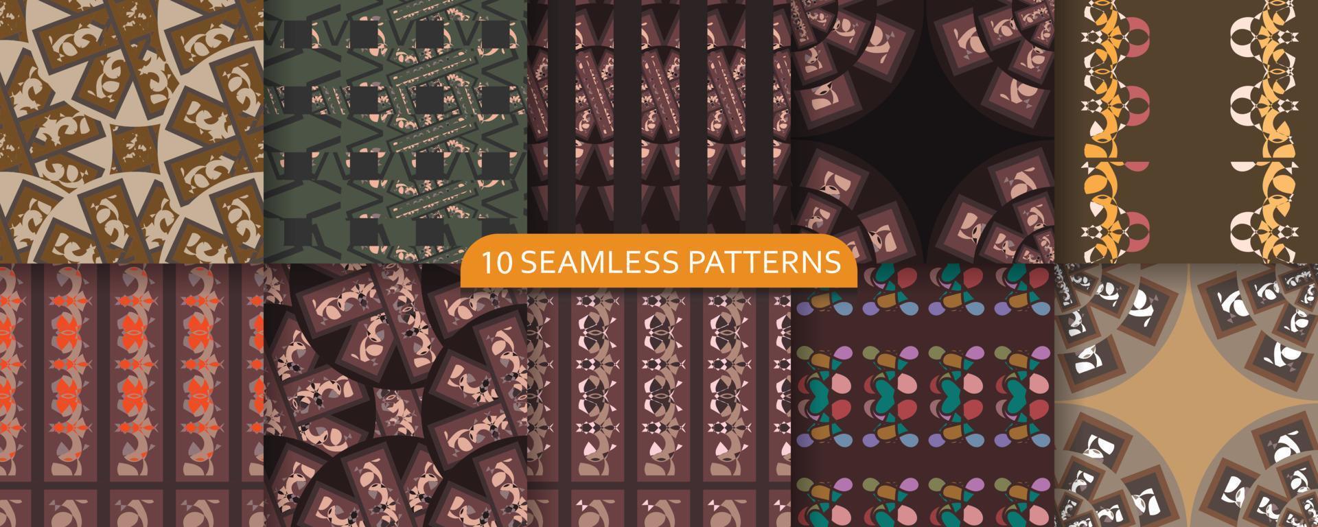 Modern Abstract Seamless Pattern Set Vector Illustration 21631207