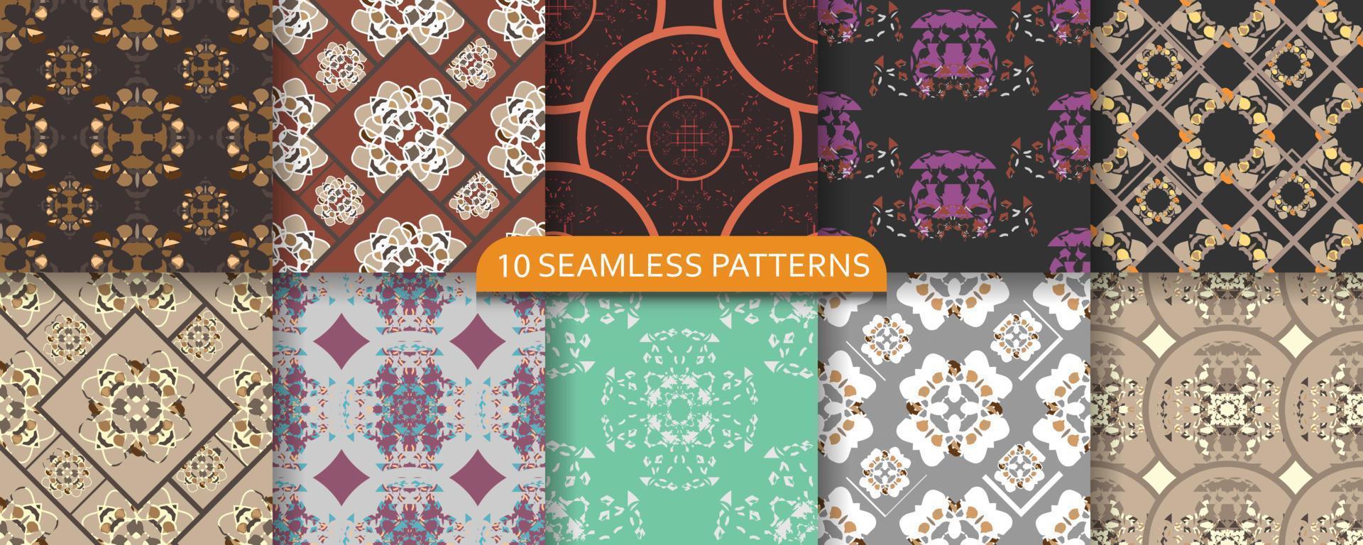 Modern Abstract Seamless Pattern Set Vector Illustration 21631214