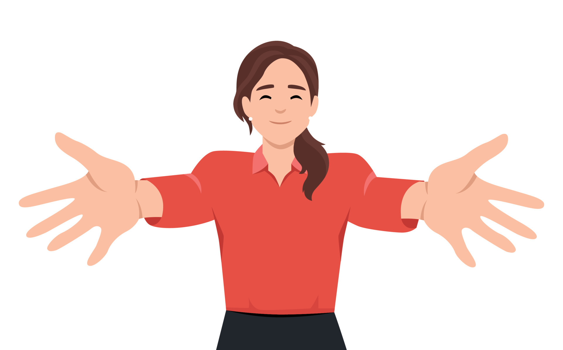You are welcome Cheerful woman gesturing welcome sign and smiling while ... You are welcome Cheerful woman gesturing welcome sign and smiling while ...