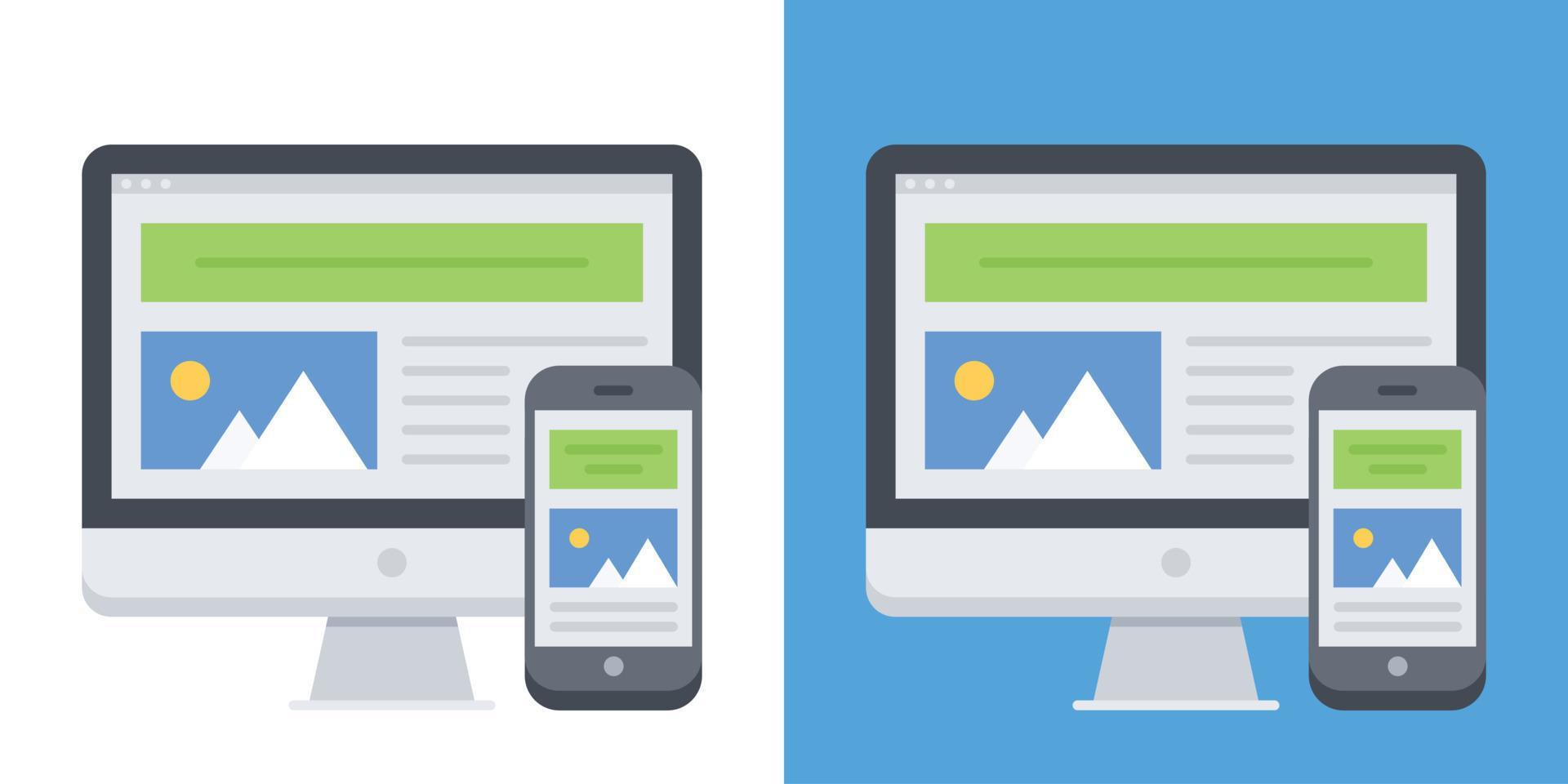 7 Flat responsive web and app design concept website development ...