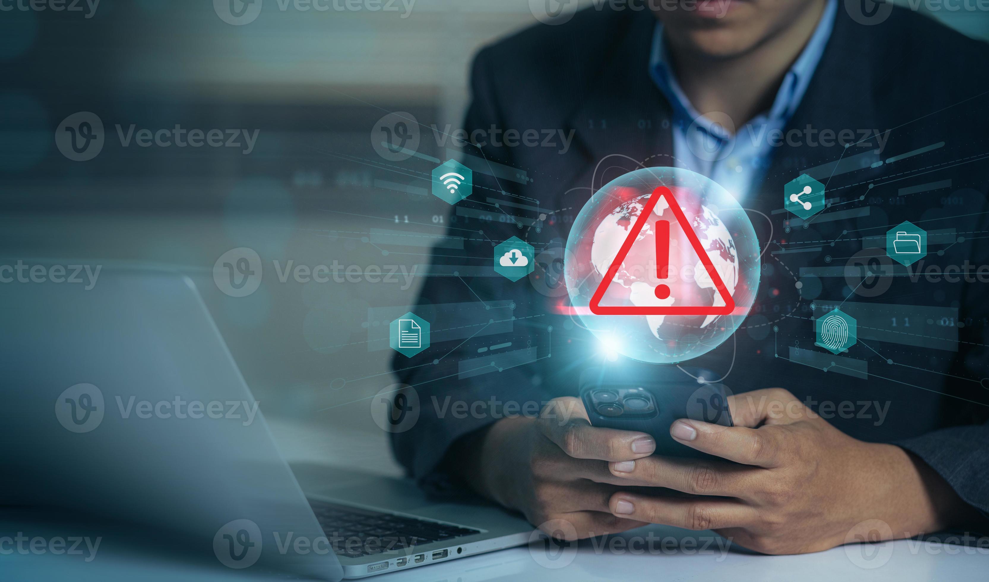 Empresario Utilizando Teléfono Inteligente Con Datos Información Intimidad Y Internet Conexión