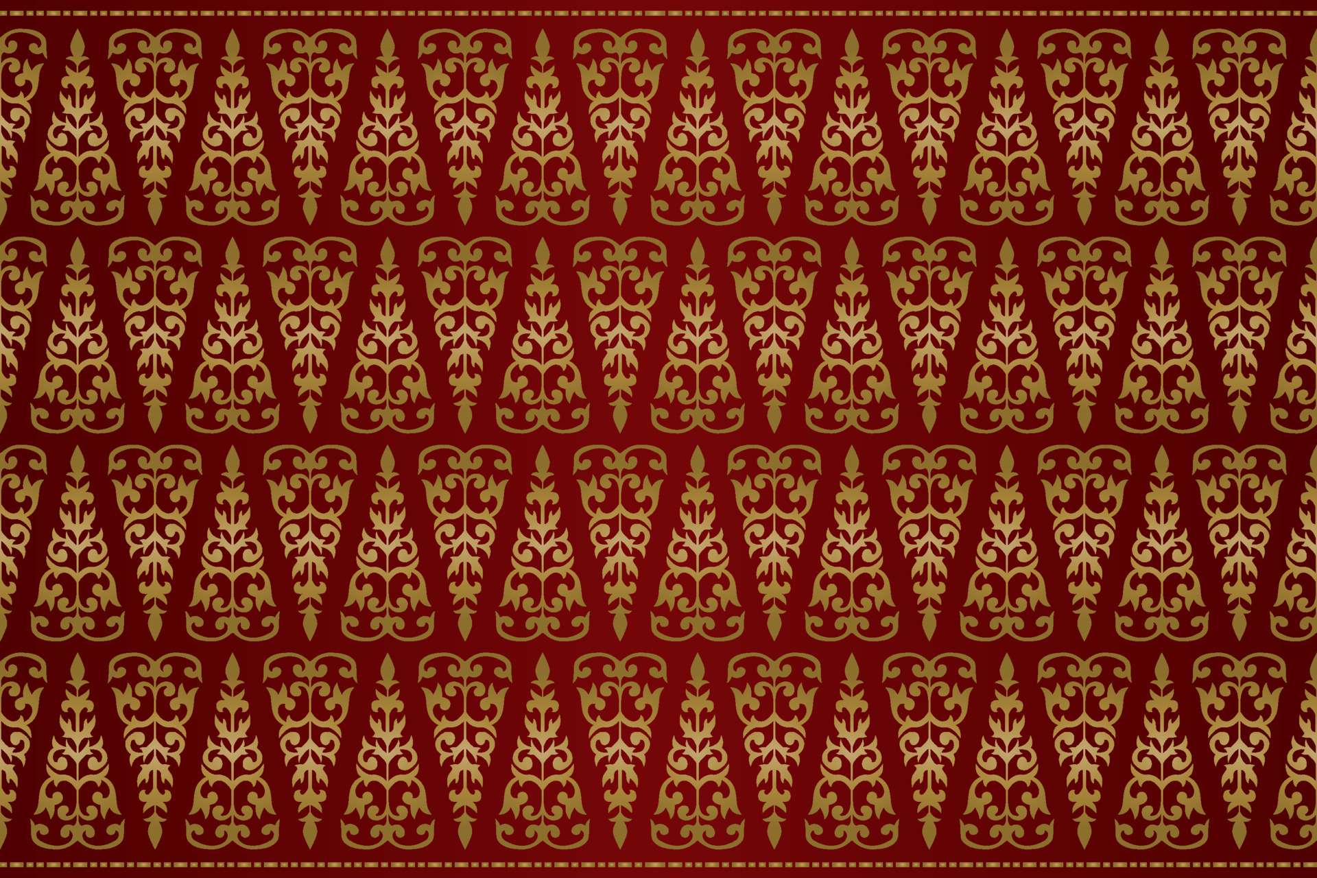 Malay Riau Batik Songket Weaving Corak Motif Pucuk Rebung Melayu Patterns Red Silky Background