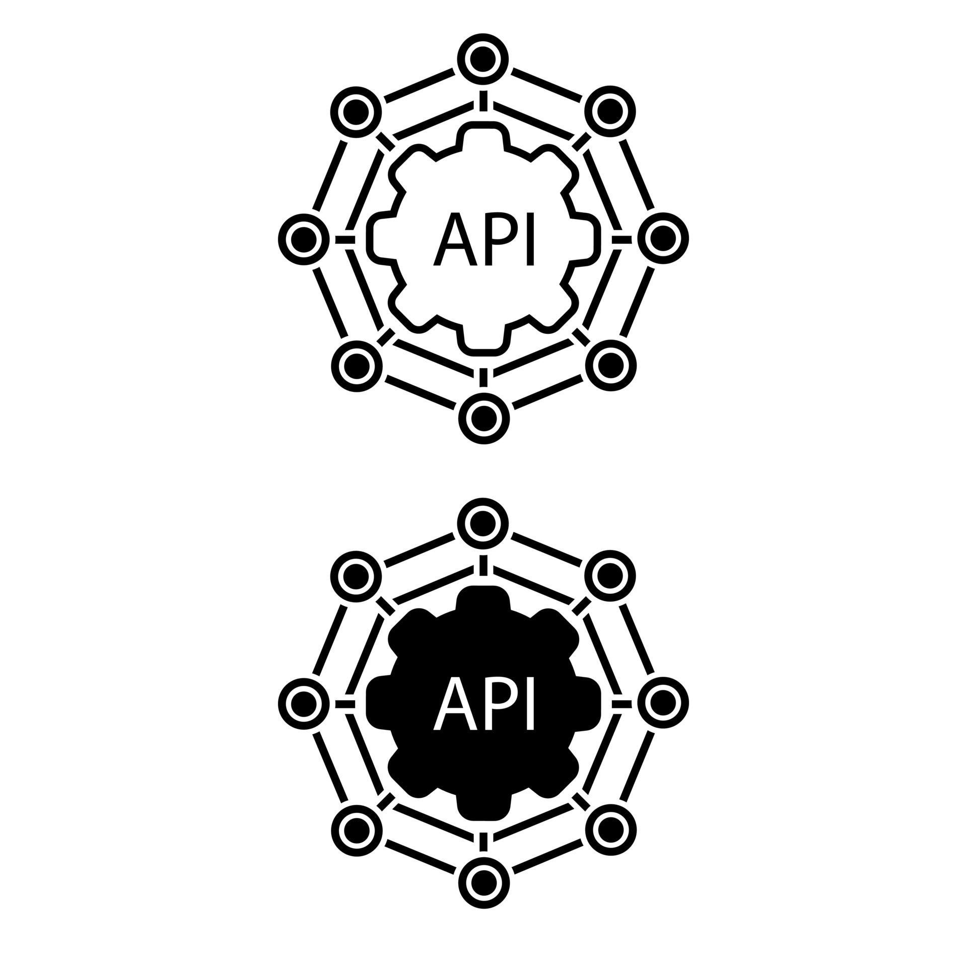 API icon vector, software integration illustration sign. Application ...