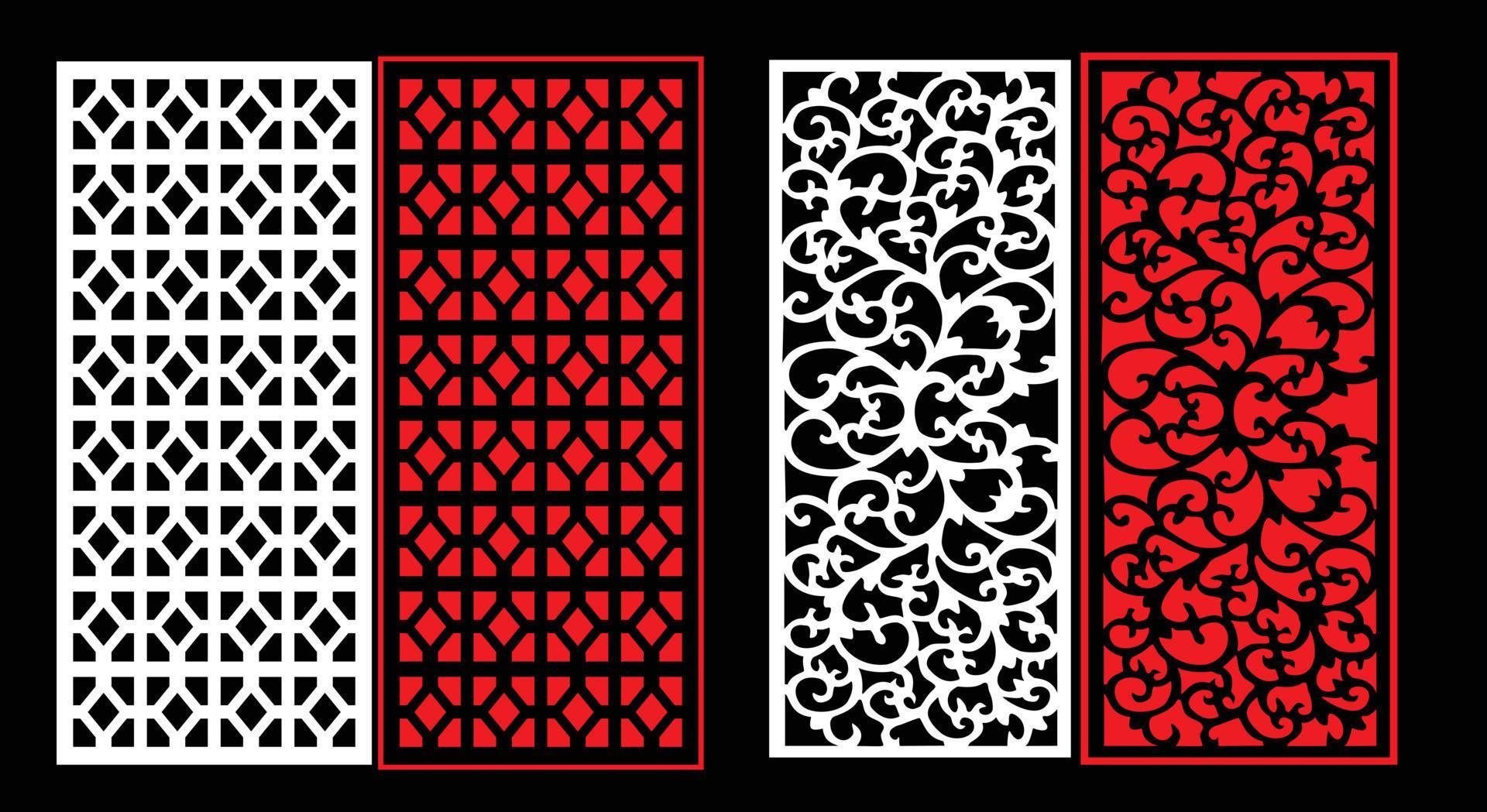 Decorative wall panel set chinese mdf cnc router laser cutting pattern design for mdf wood ...