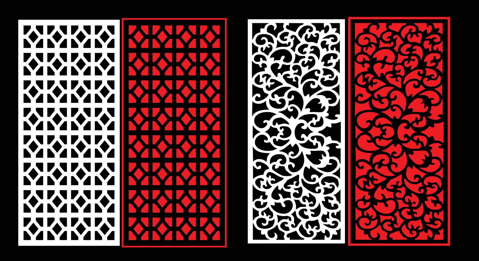Decorative Wall Panel Set Chinese Mdf Cnc Router Laser Cutting Pattern Design For Mdf Wood