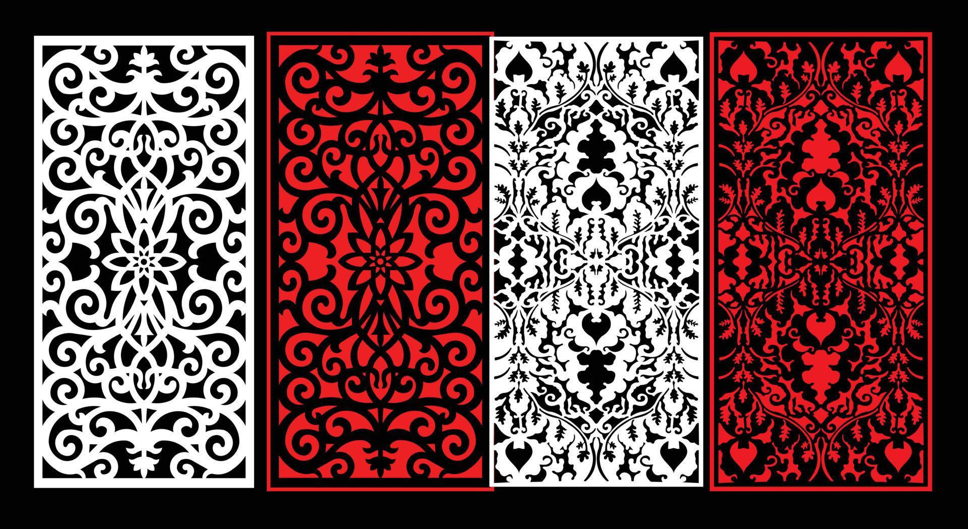 Decorative wall panel set chinese mdf cnc router laser cutting pattern ...