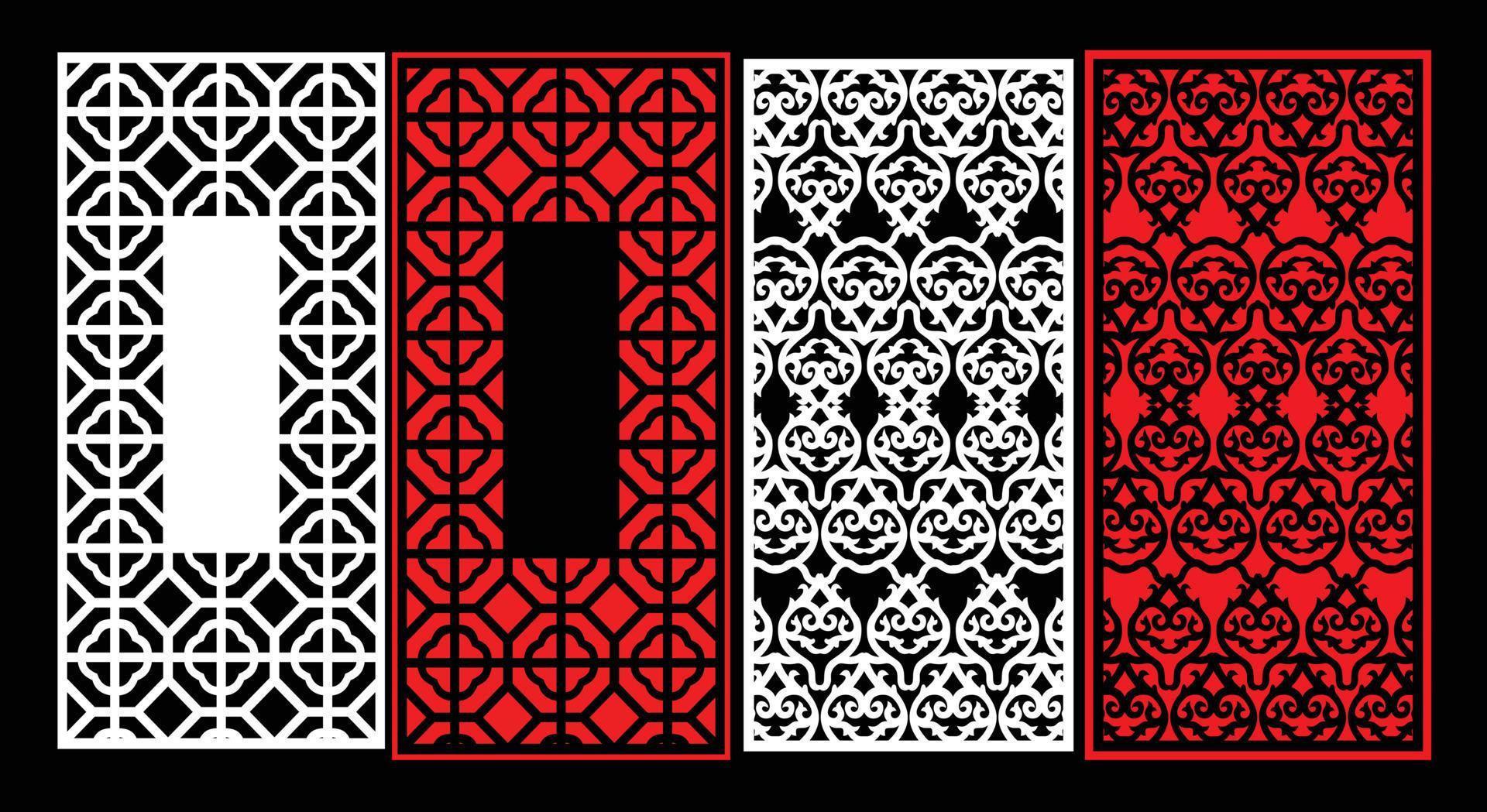 Decorative wall panel set chinese mdf cnc router laser cutting pattern design for mdf wood ...