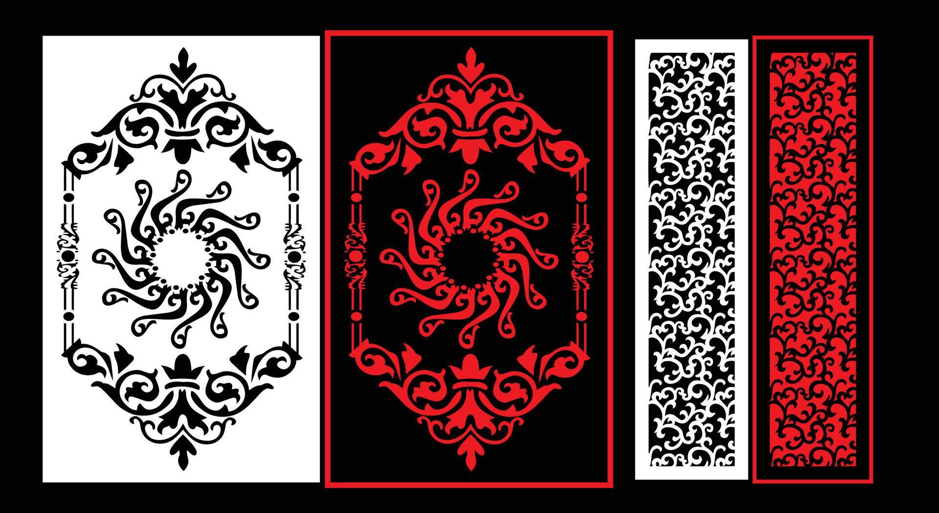 Decorative wall panel set chinese mdf cnc router laser cutting pattern design for mdf wood ...