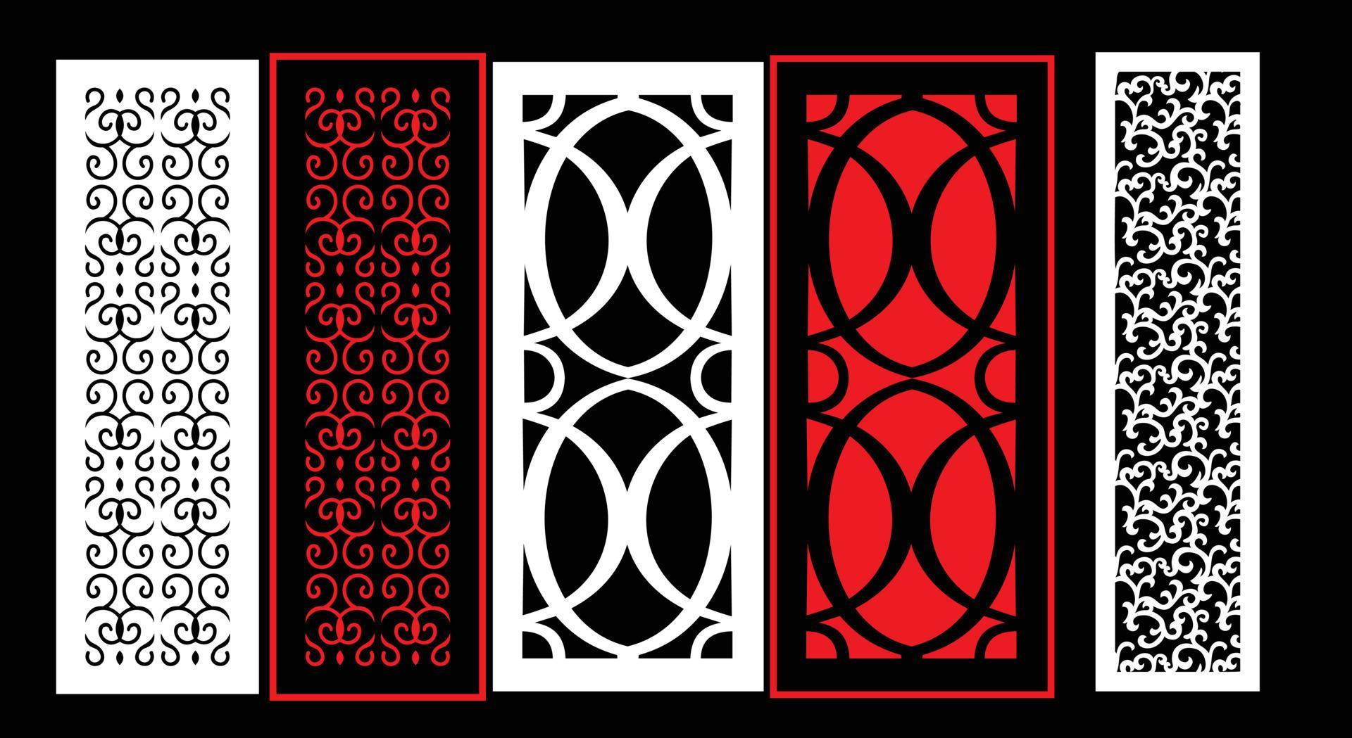 Decorative wall panel set chinese mdf cnc router laser cutting pattern design for mdf wood ...