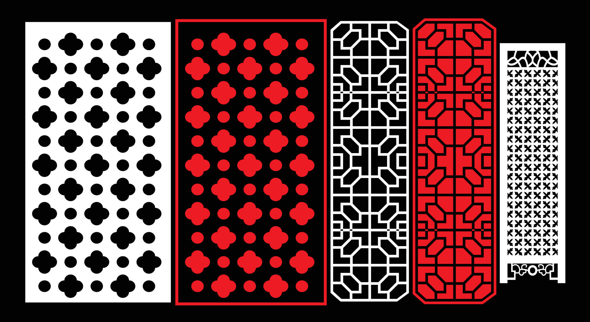 Decorative Wall Panel Set Chinese Mdf Cnc Router Laser Cutting Pattern Design For Mdf Wood