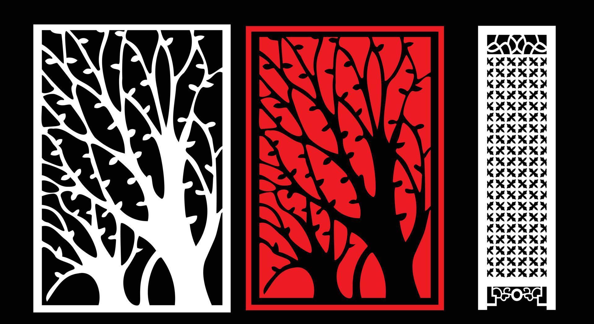 Decorative wall panel set chinese mdf cnc router laser cutting pattern design for mdf wood ...