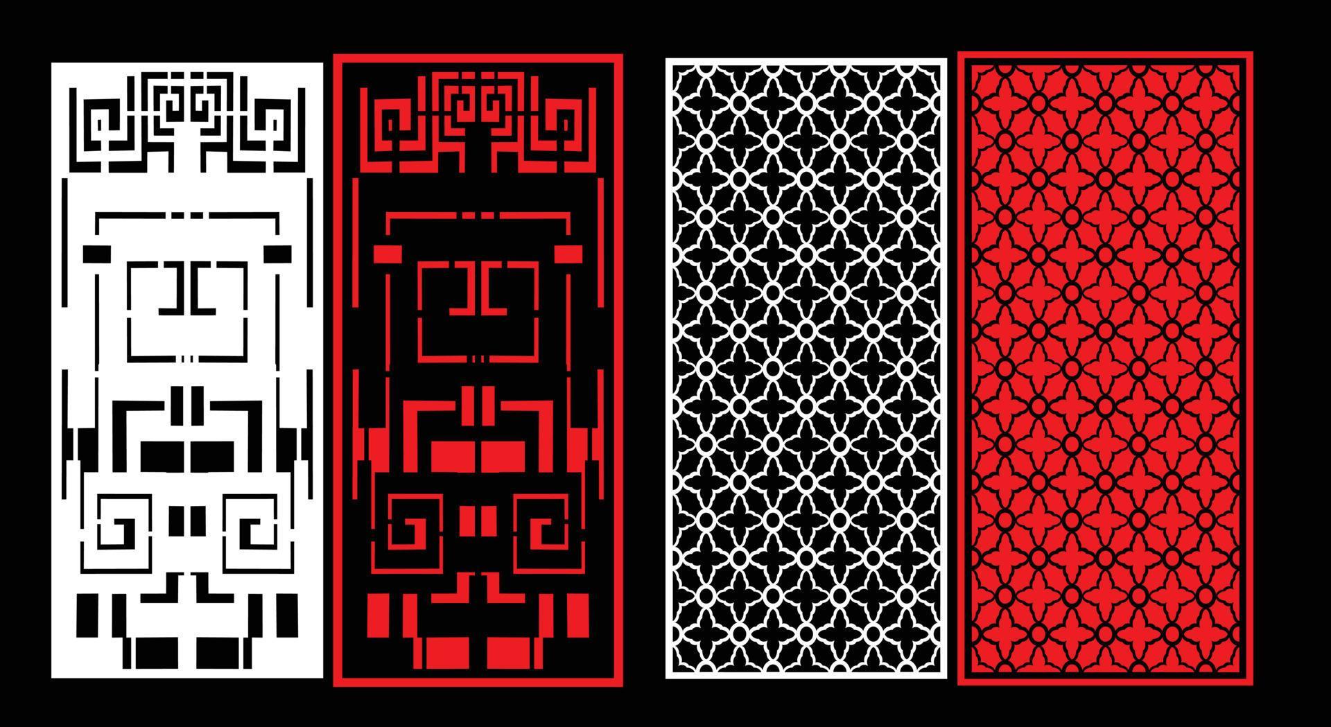 Decorative wall panel set chinese mdf cnc router laser cutting pattern design for mdf wood ...