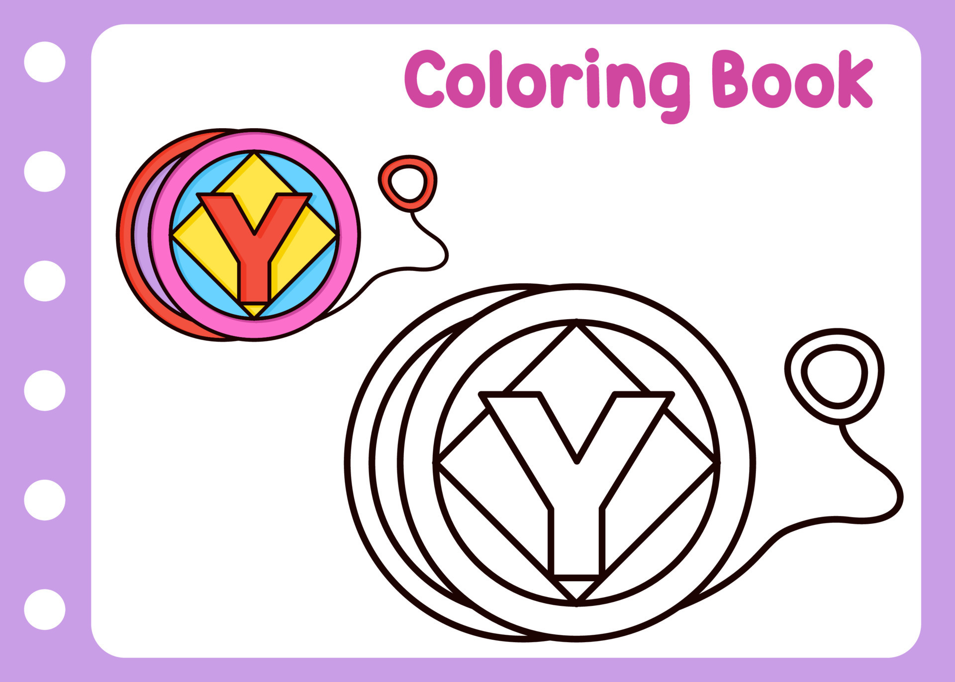 coloring book for yo-yo 21639738 Vector Art at Vecteezy