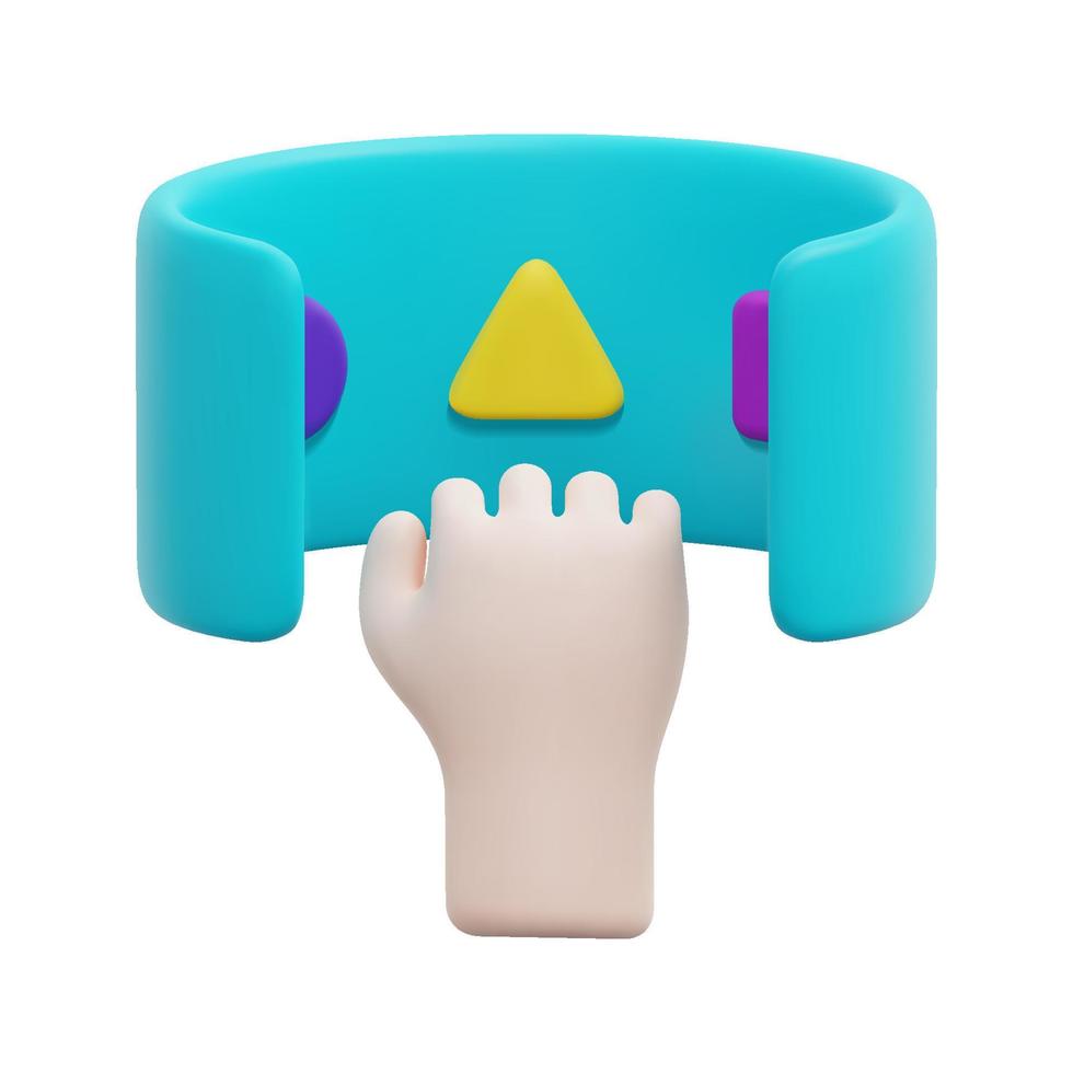 3d interaction icon vector. Isolated on white background. 3d metaverse ...