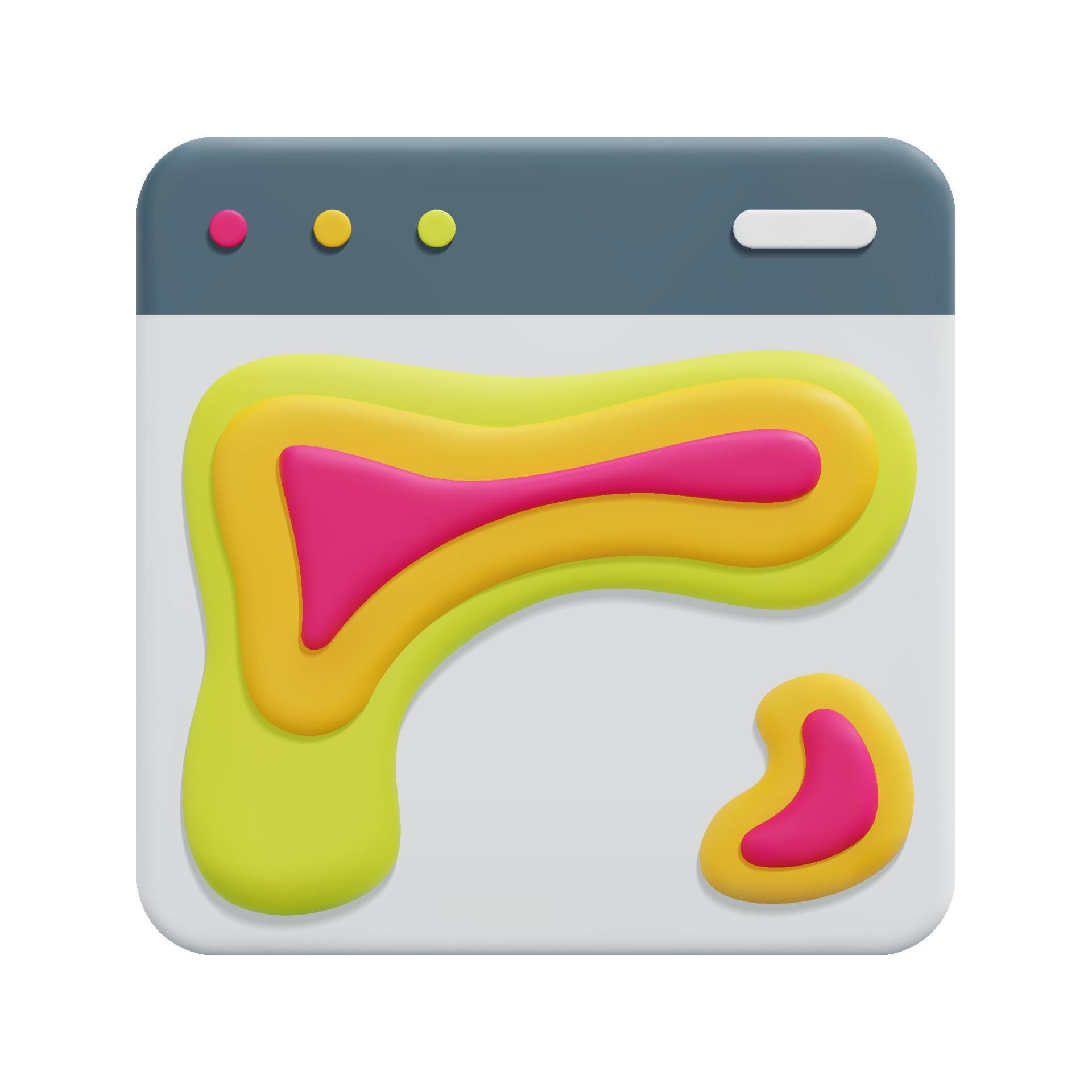 3d heatmap on website icon vector. Isolated on white background. 3d ux ...