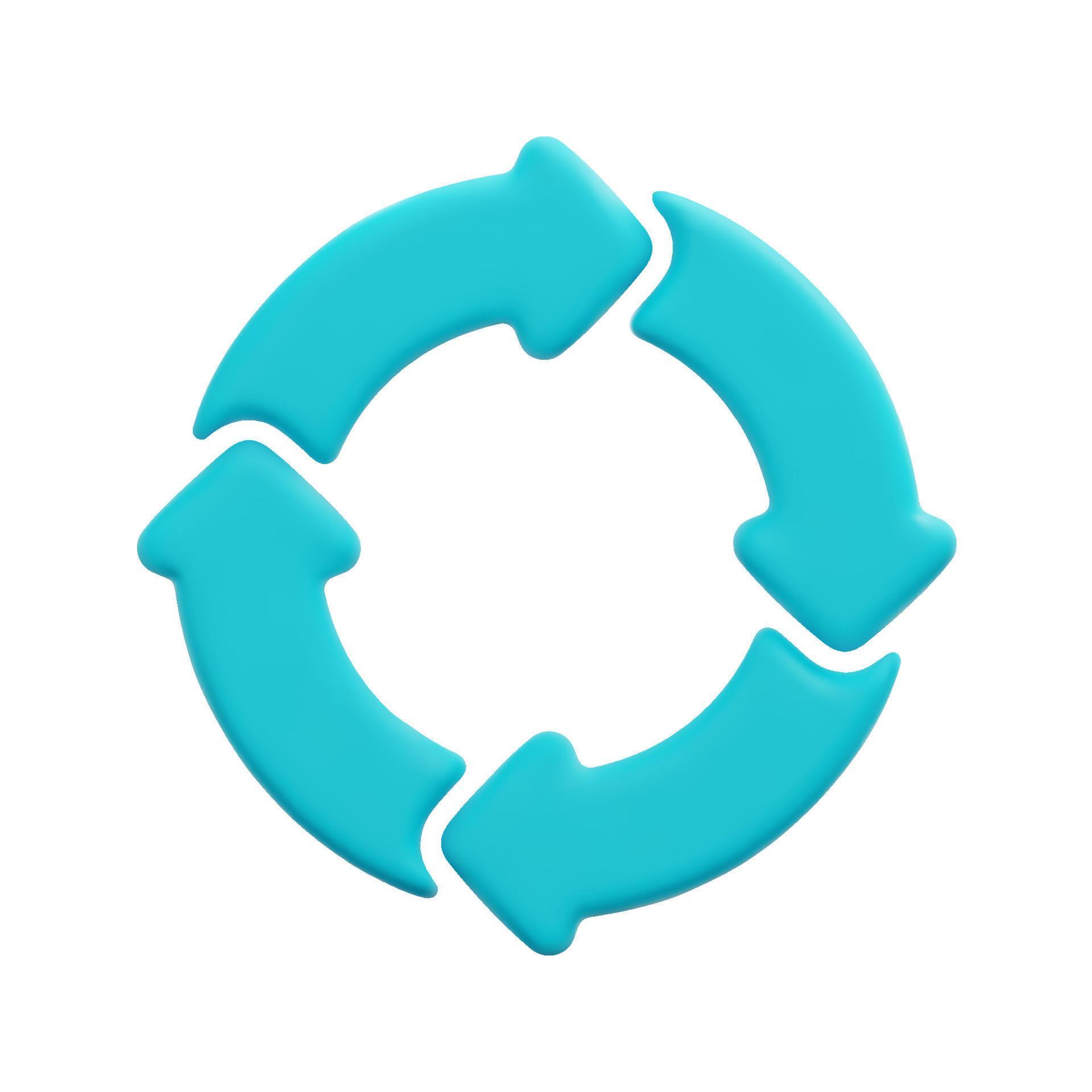 3d continuous icon vector. Isolated on white background. 3d agile, business and technology ...