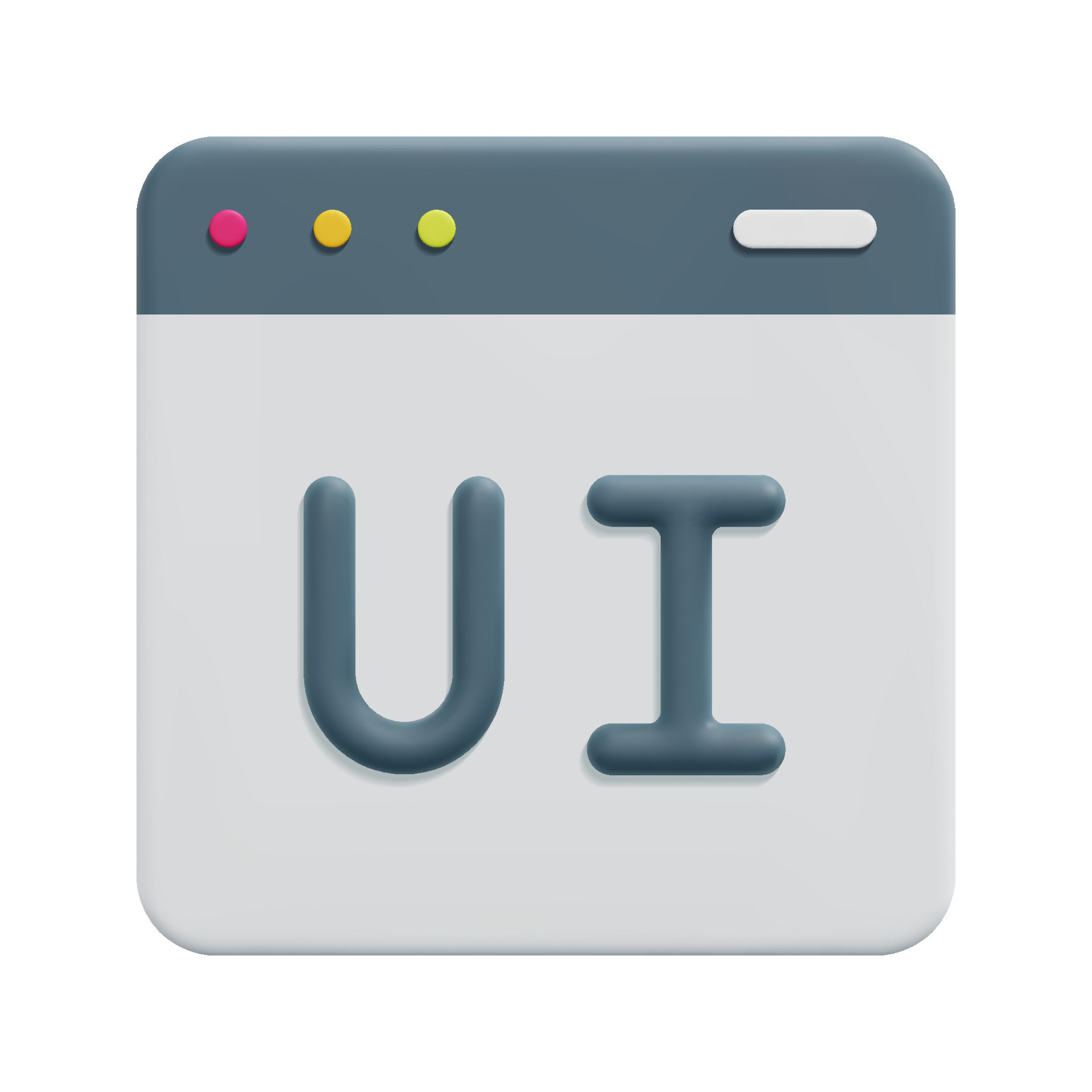 3d ui design on website icon vector. Isolated on white background. 3d ux and ui concept. Cartoon ...