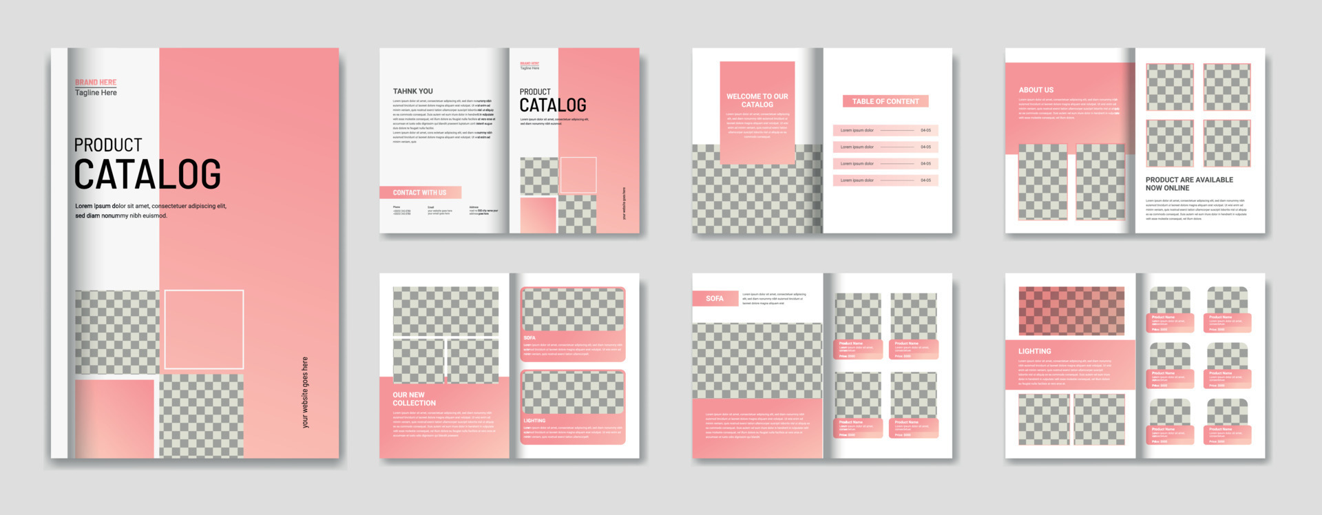 Minimalist Product Catalog Design Template Multipurpose Product Catalogue Layout Design