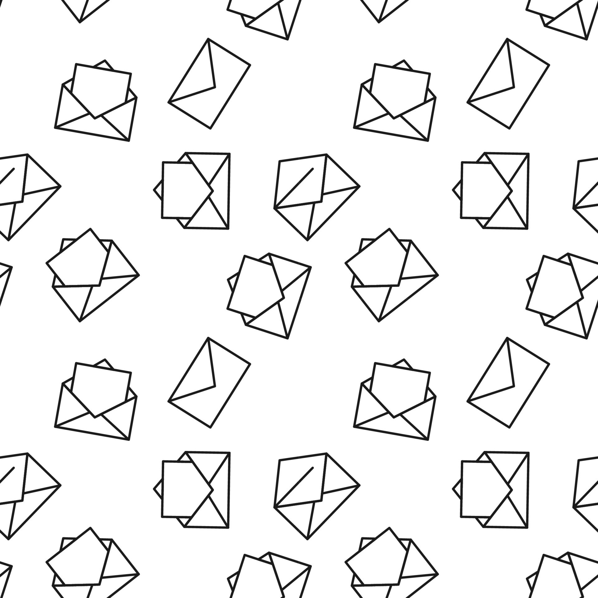 Seamless vector repeating pattern of envelops with letter is made of ...