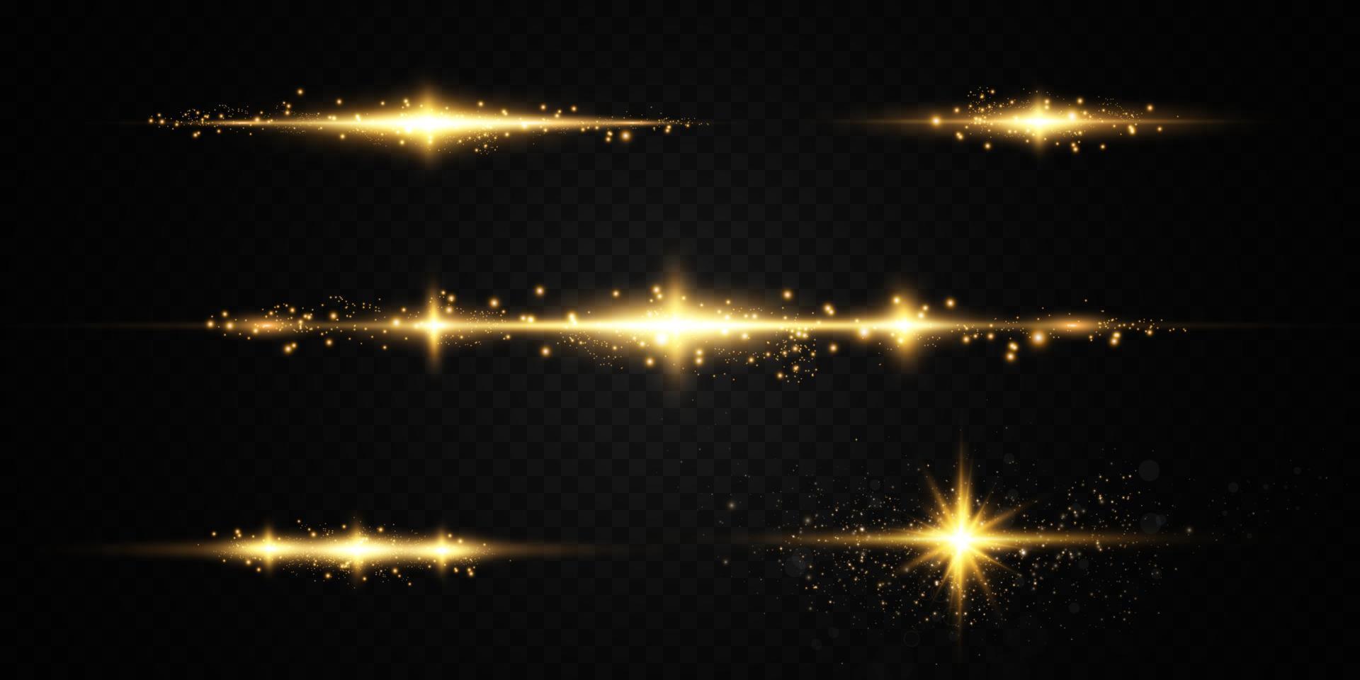 Collection of various golden glowing stars 21652022 Vector Art at Vecteezy
