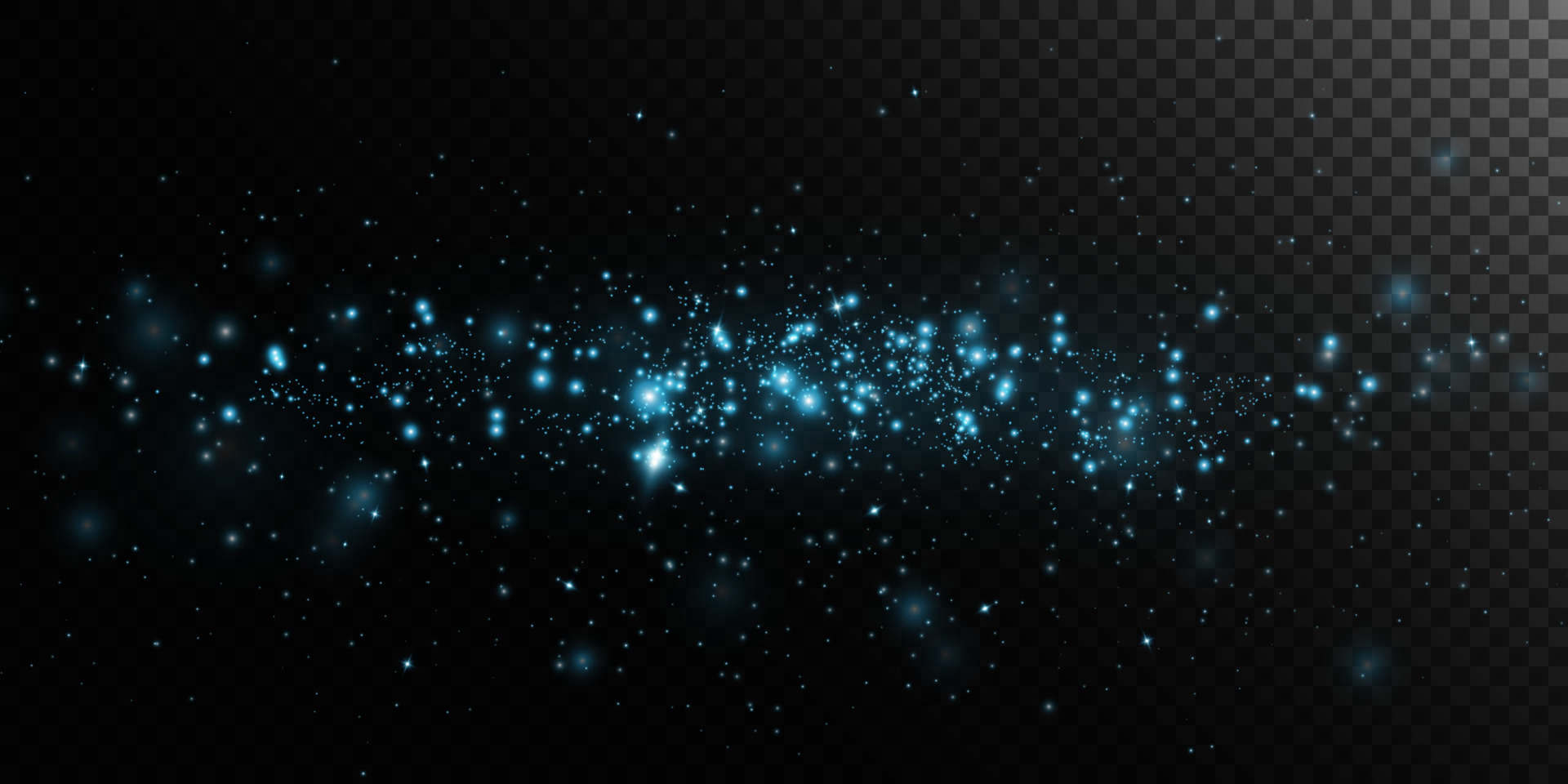 Blue dust light. Bokeh light lights effect background. Christmas glowing dust background ...