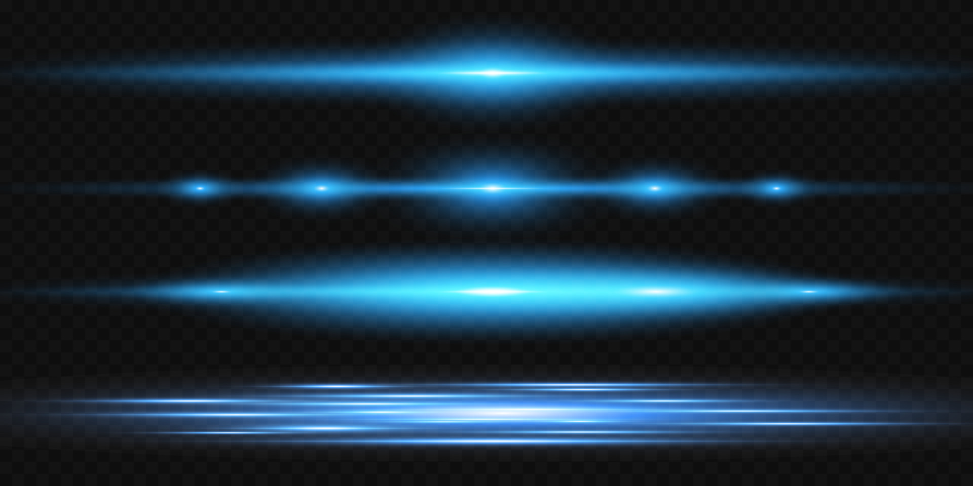 Motion light effect for banners. Blue lines. The effect of speed on a transparent background ...