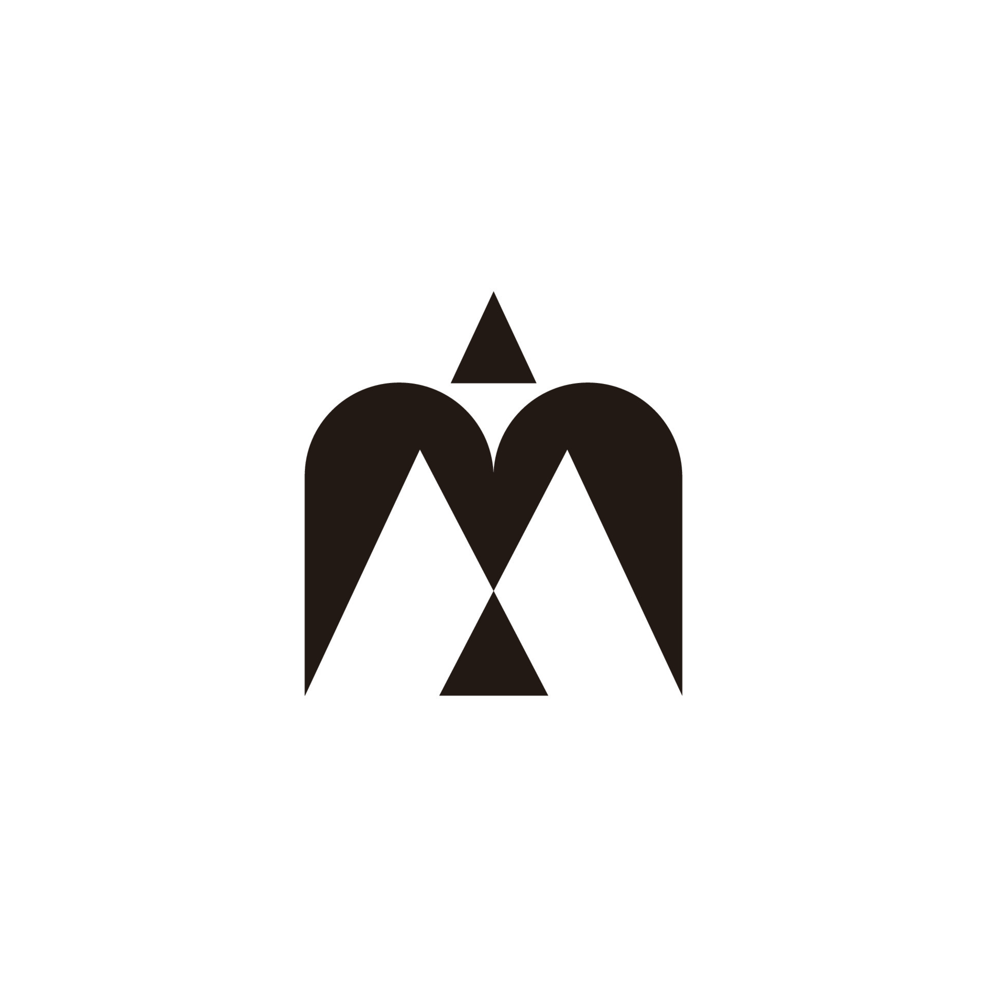 letter m bird shape abstract geometric simple logo vector 21653036 Vector Art at Vecteezy