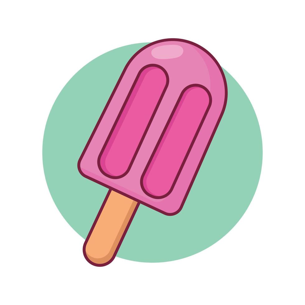 Linda Paleta De Hielo Dibujos Animados Icono Vector Ilustración