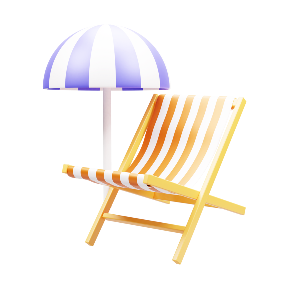 Free 3d Beach Chair Icon Illustration Isolated Or 3d Rendering Of