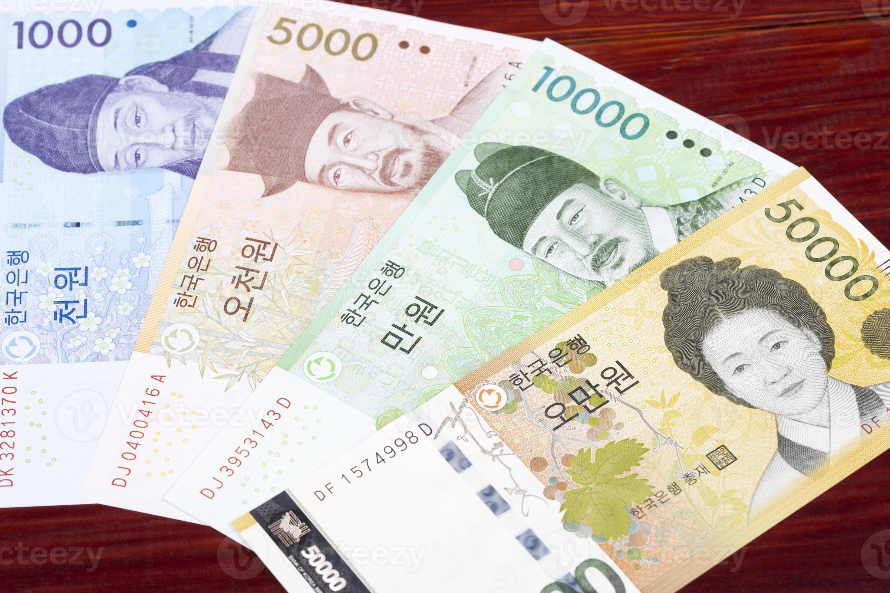 South Korean won a business background 21659925 Stock Photo at Vecteezy