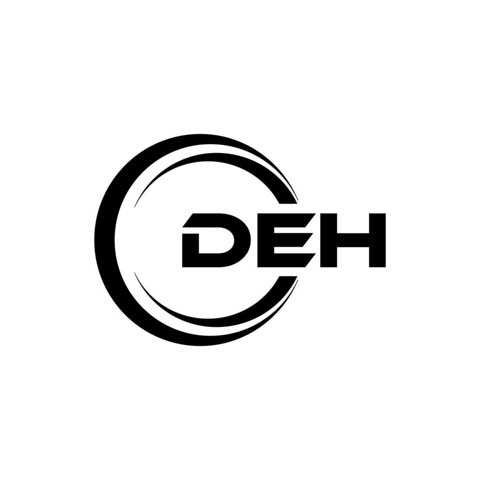 DEH letter logo design in illustration. Vector logo, calligraphy ...