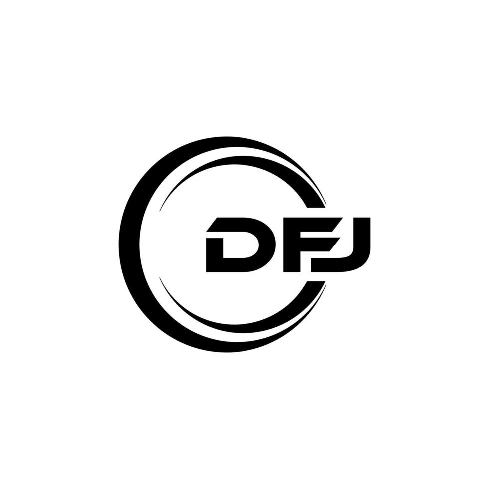 dfj letra logo diseño en ilustración. vector logo, caligrafía diseños para logo, póster ...
