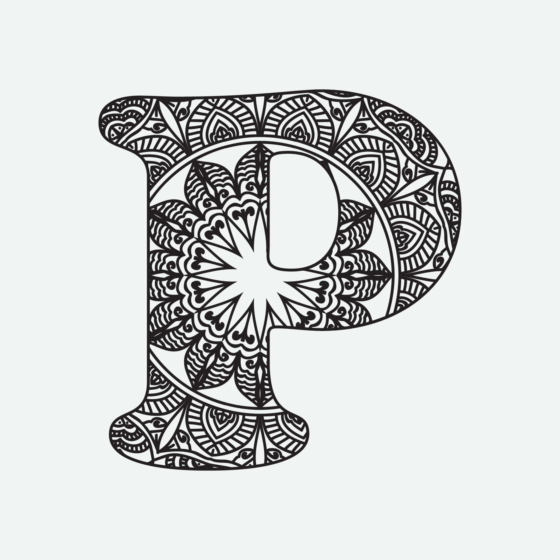 Coloring Book Floral Ornamental Alphabet, Initial Letter C Font. Vector ... Coloring Book Floral Ornamental Alphabet, Initial Letter C Font. Vector ...