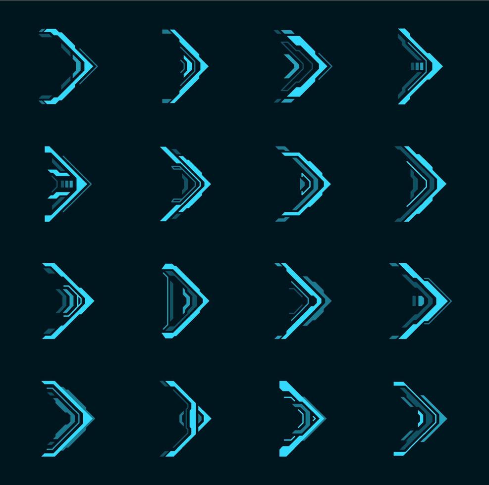 HUD futuristic arrow cursors, interface navigation 21663795 Vector Art ...