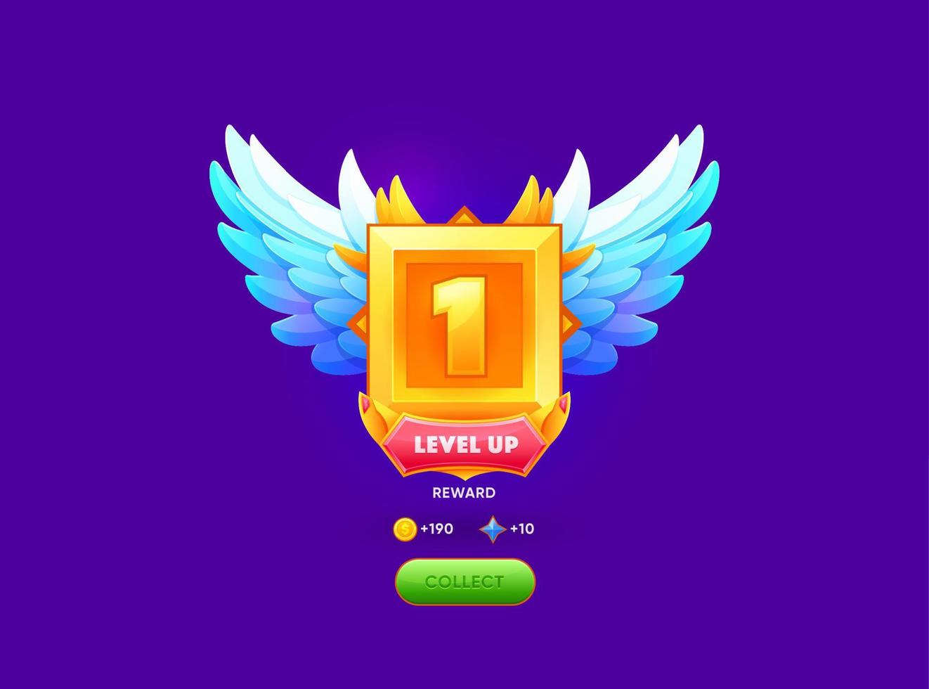 Level up badge, game UI award rank or bonus medal 21663812 Vector Art at Vecteezy