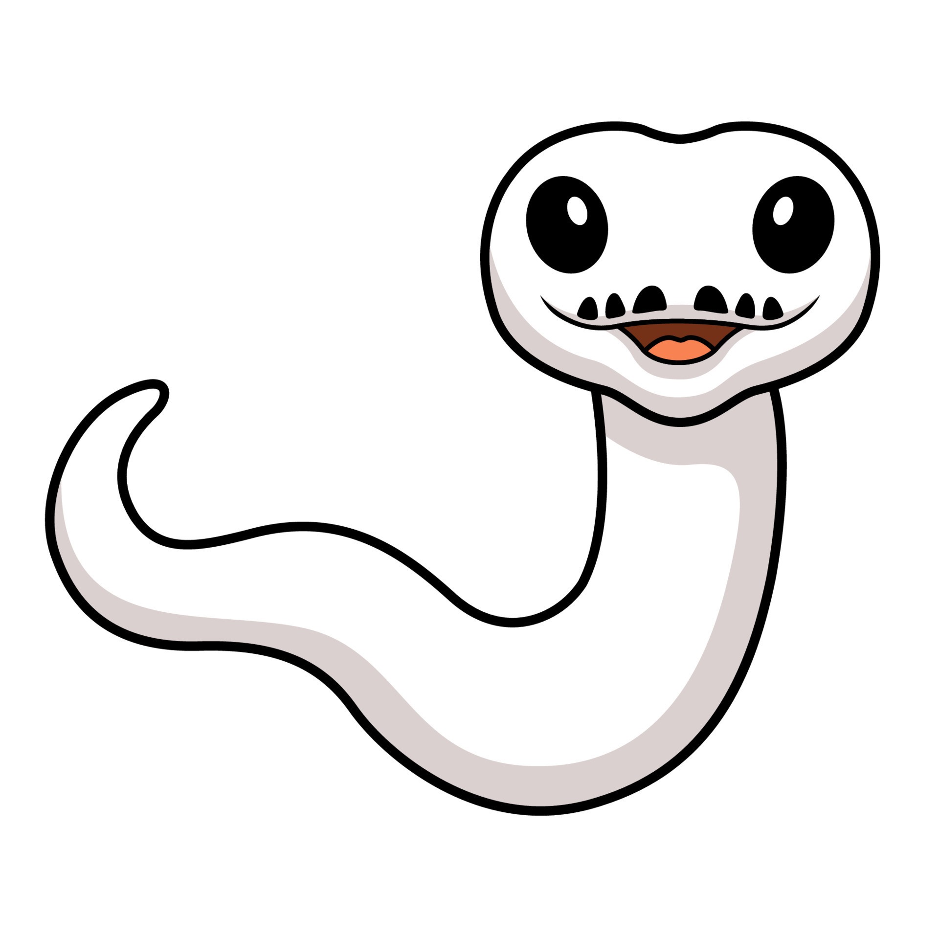 Cute white leucistic ball python snake cartoon 21663994 Vector Art at ...