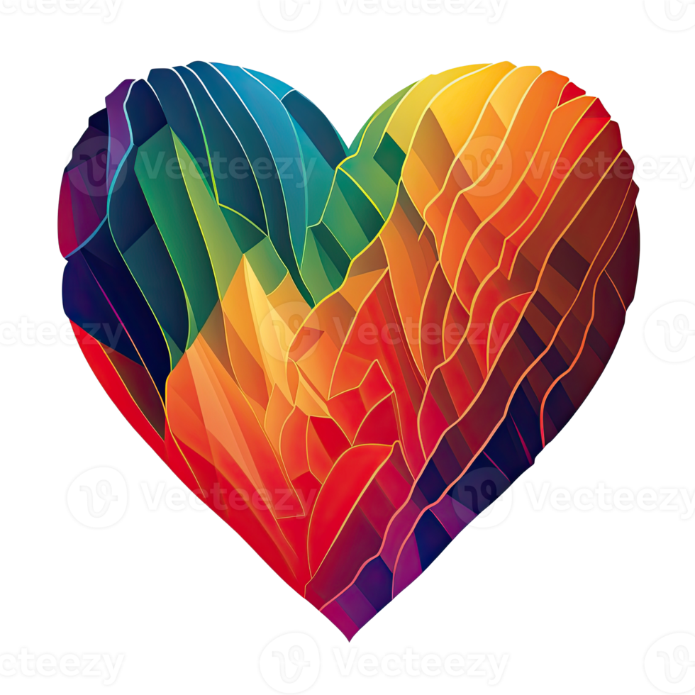 Colored pride heart shape. 21665725 PNG