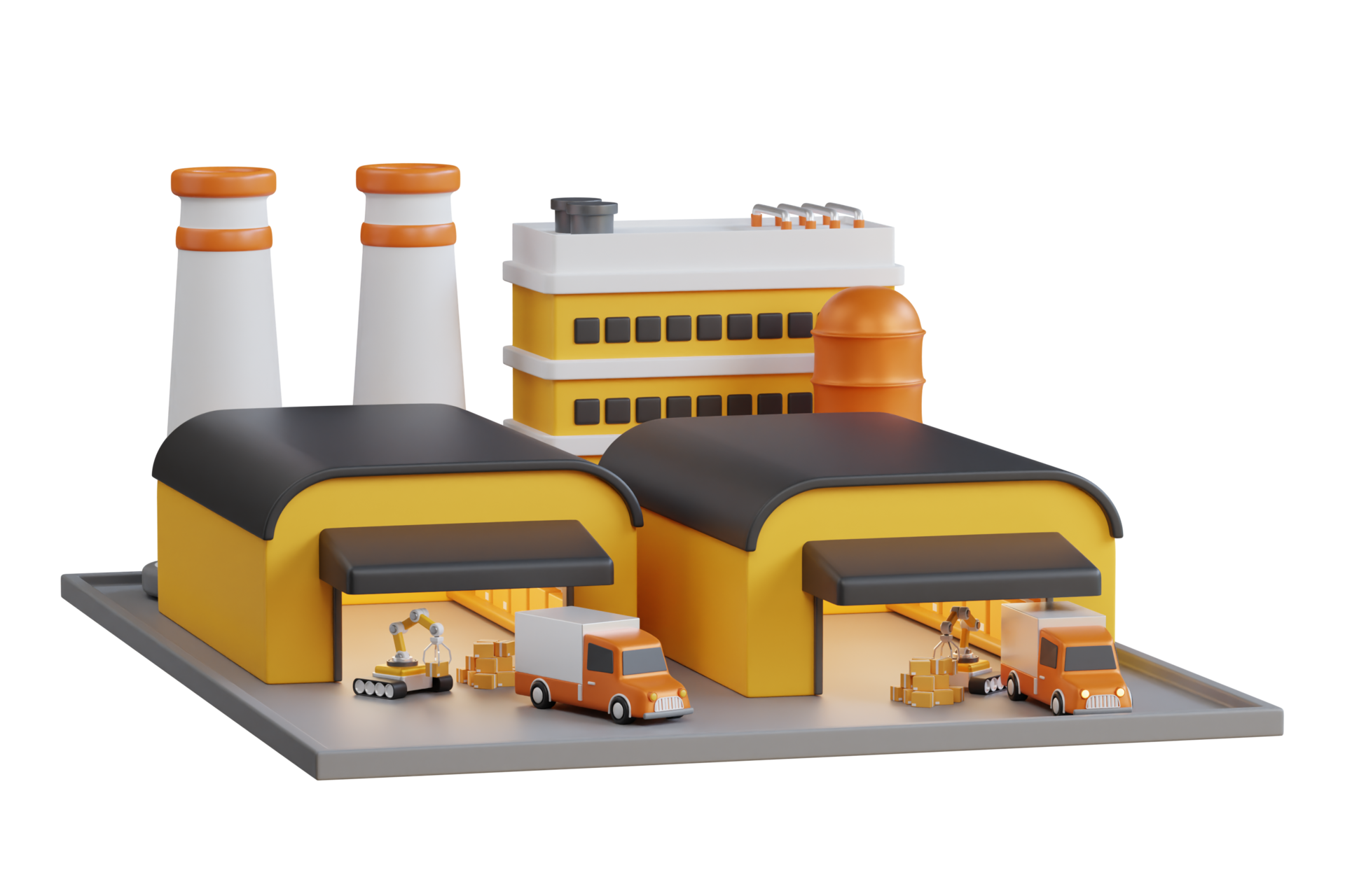 3D Illustration of Factory and warehouse. Warehouse building ... 3D Illustration of Factory and warehouse. Warehouse building ...