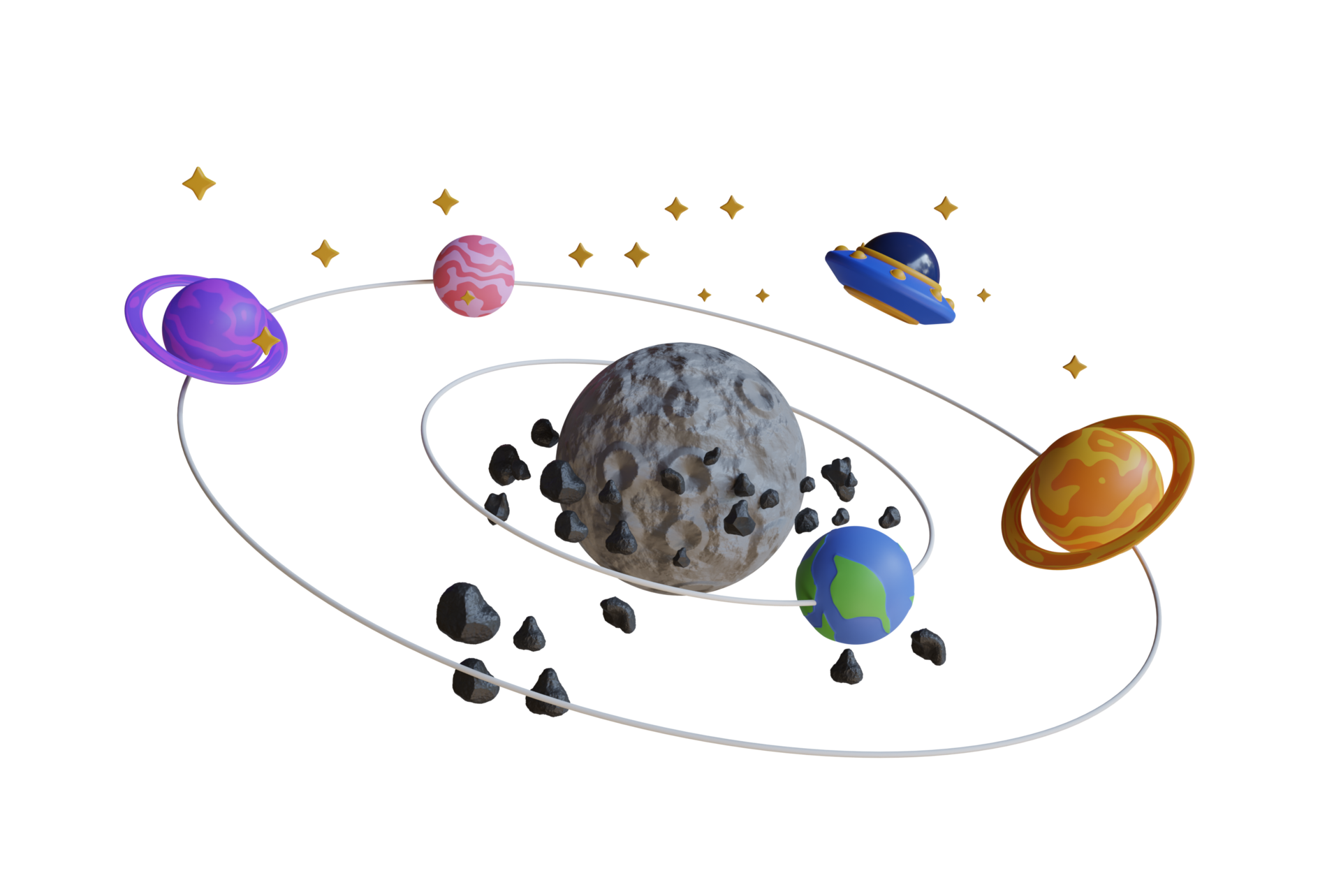 3d Illustration Of The Planets Of Our Solar System Space Exploration And Astronomy Science