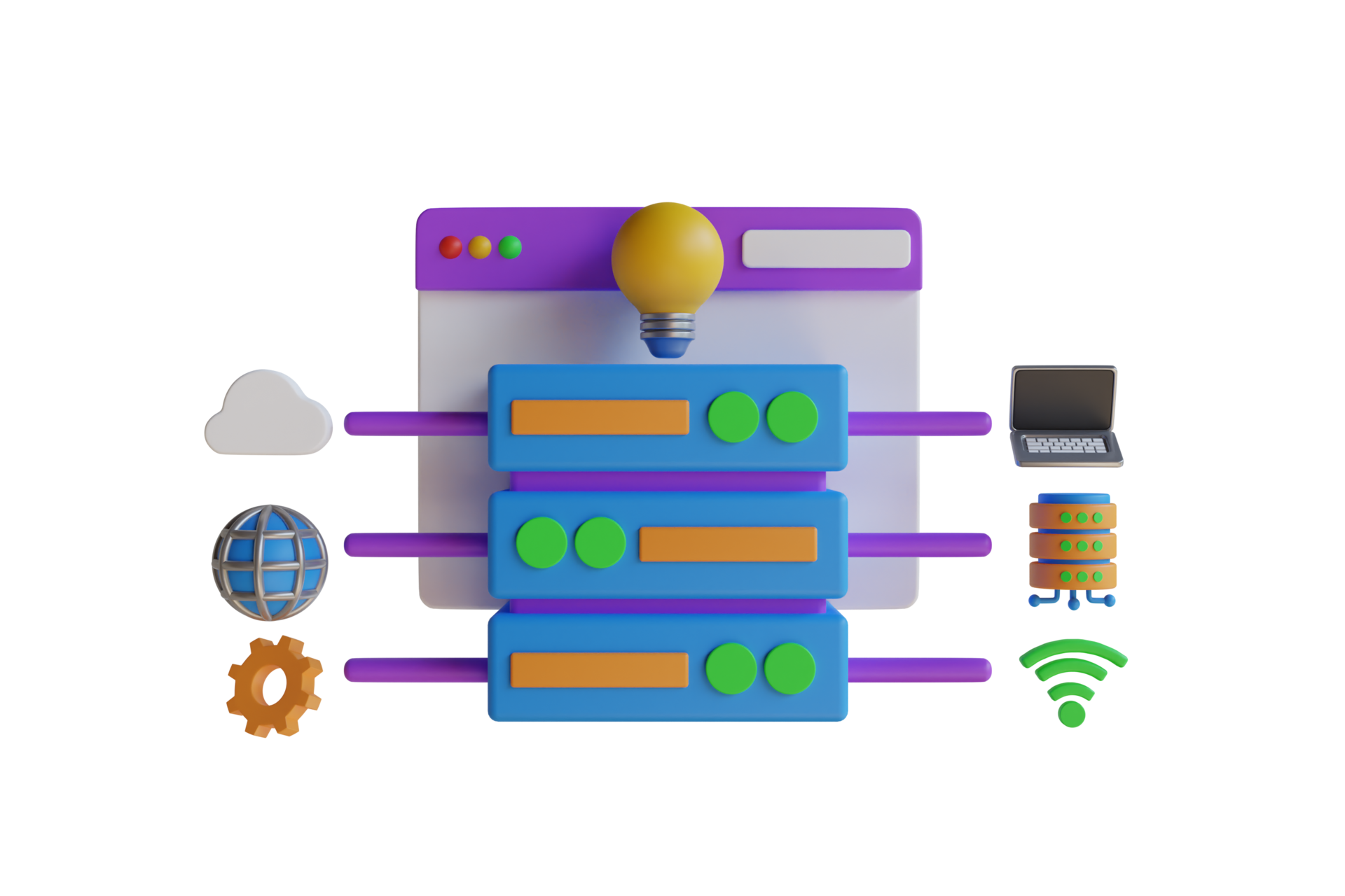 3d Illustration Of Internet Network Connection Wifi Network