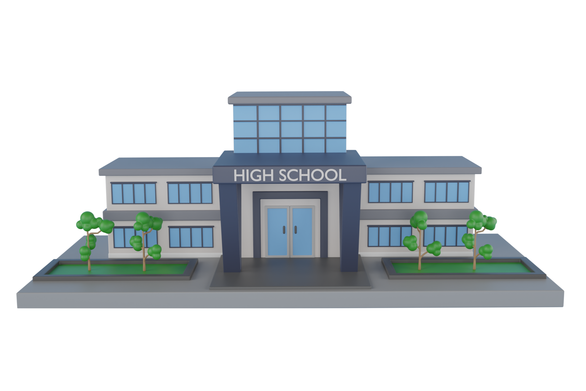 3D School building isolated. Front view on a classical school building ... 3D School building isolated. Front view on a classical school building ...