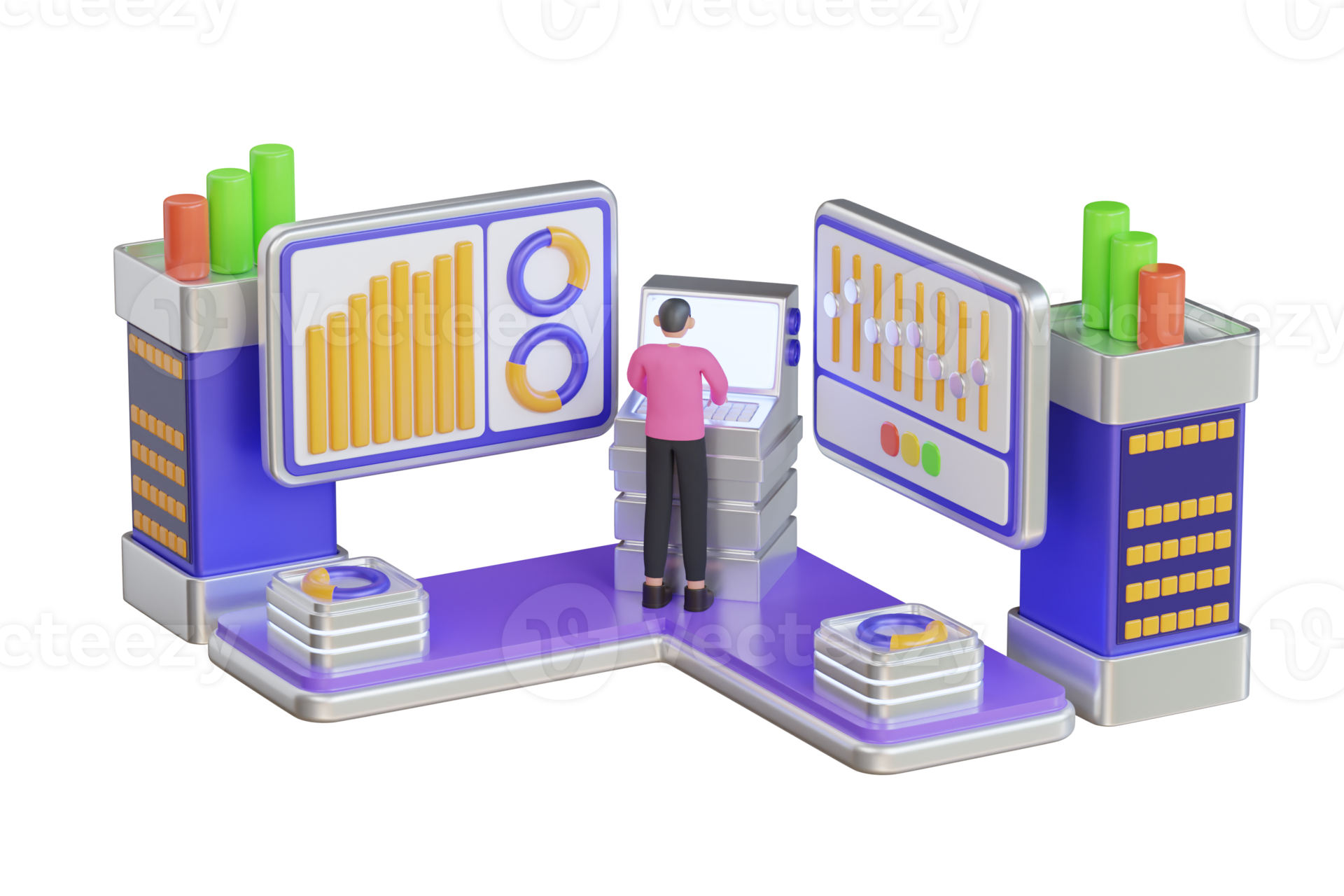 Technician working in server room. Server room data center. server tech ...