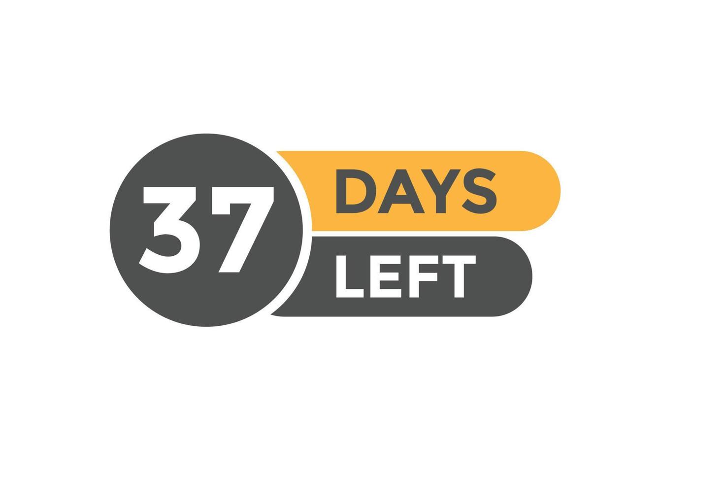 37 days Left countdown template. 37 day Countdown left banner label button eps 10 21669068 ...