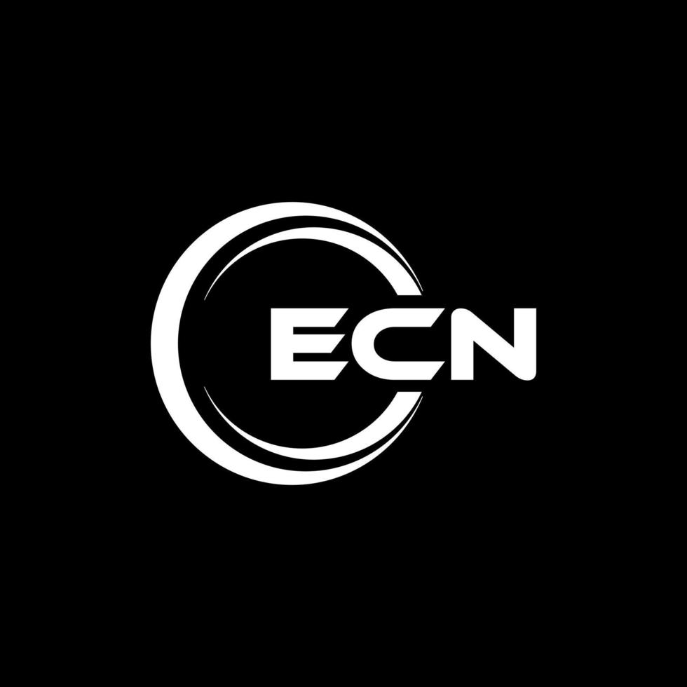 diseño del logotipo de la letra ecn en la ilustración. logotipo vectorial, diseños de caligrafía ...