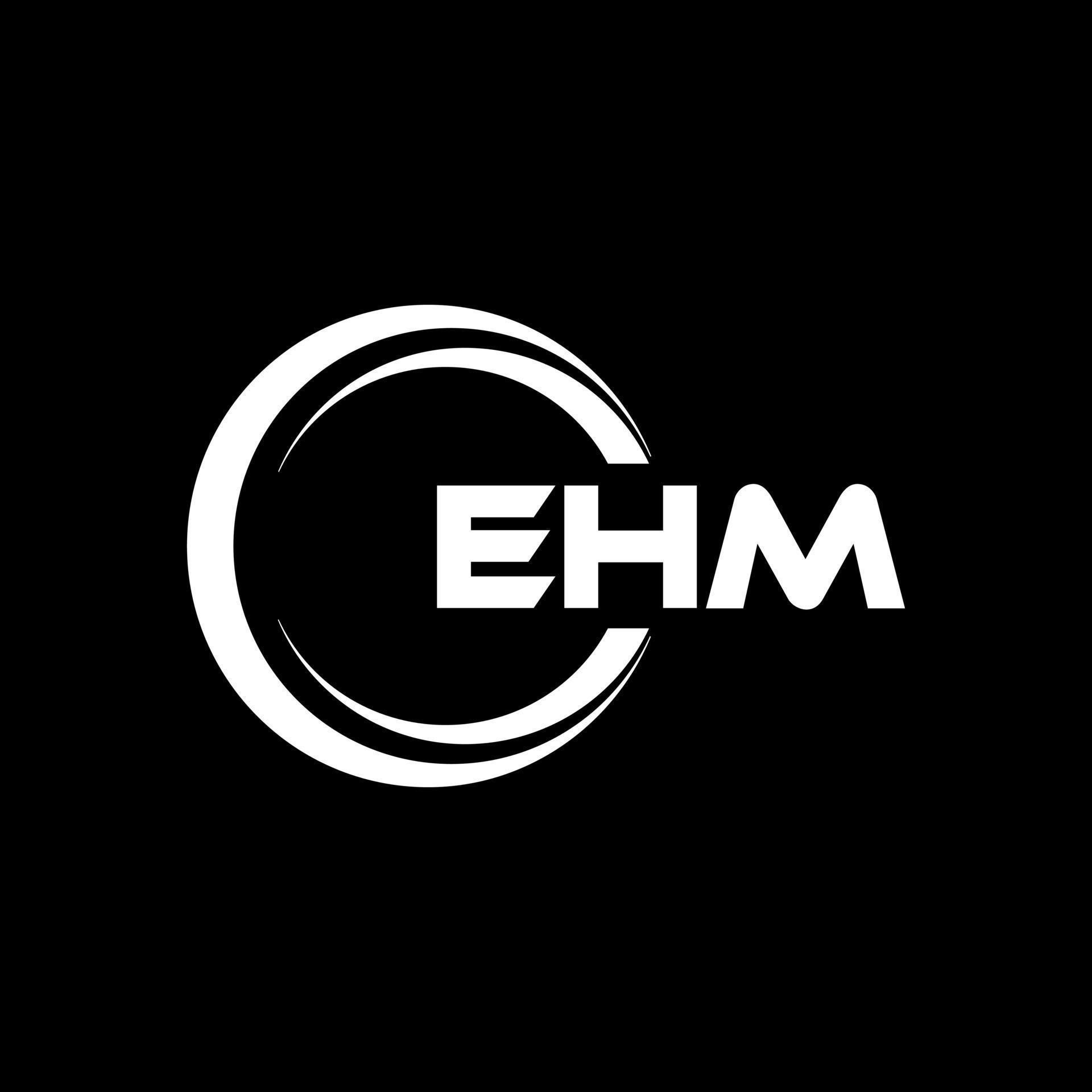 diseño del logotipo de la letra ehm en la ilustración. logotipo vectorial, diseños de caligrafía ...
