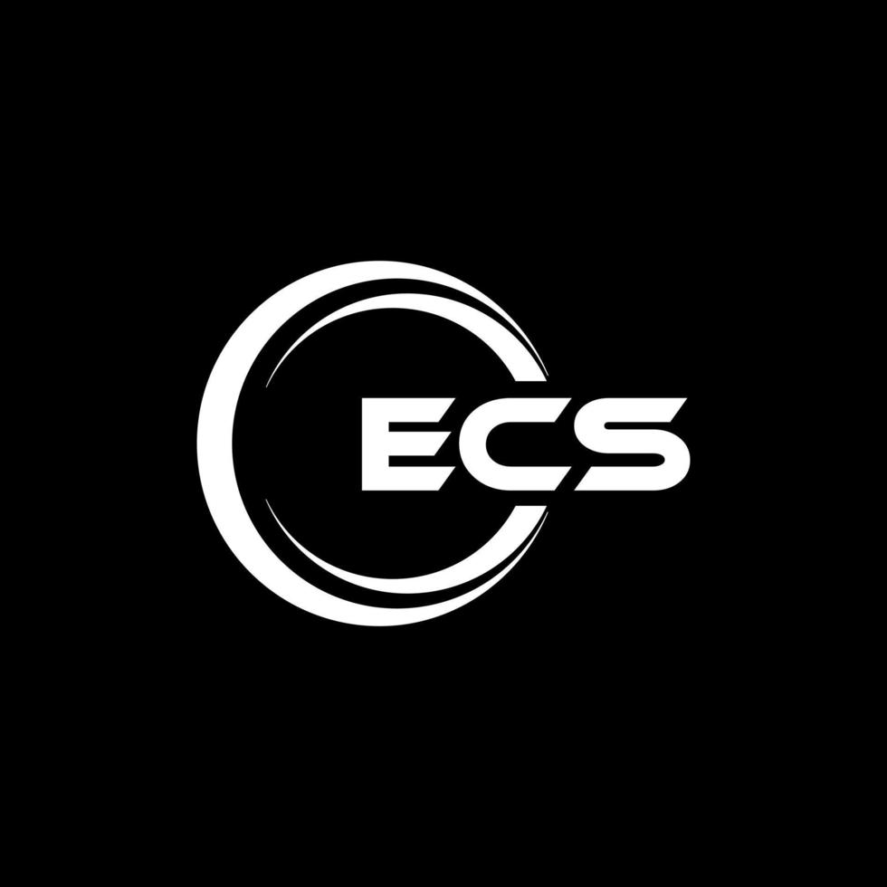 ECS letter logo design in illustration. Vector logo, calligraphy designs for logo, Poster ...