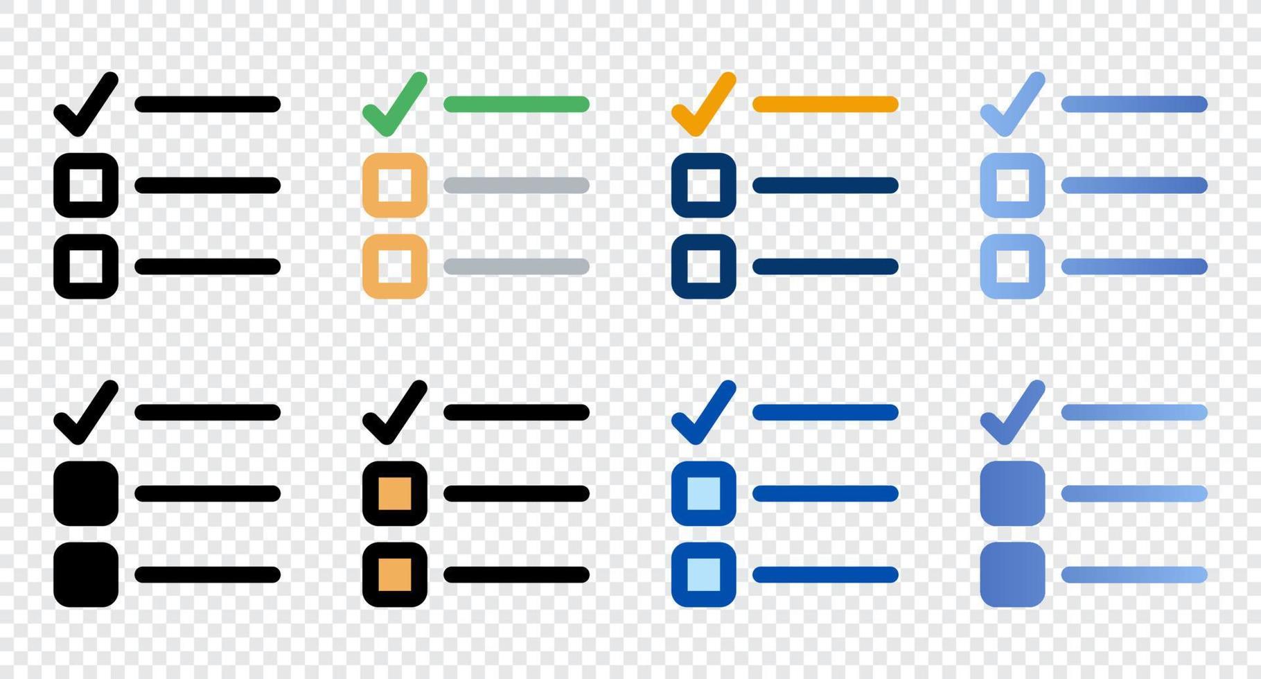 Checklist icons in different style. Checklist icons. Different style ...