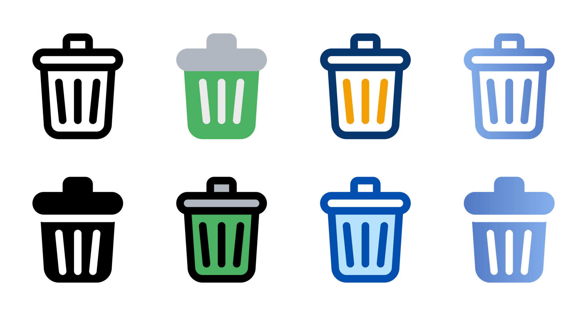 Delete icons in different style. Delete icons. Different style icons ...