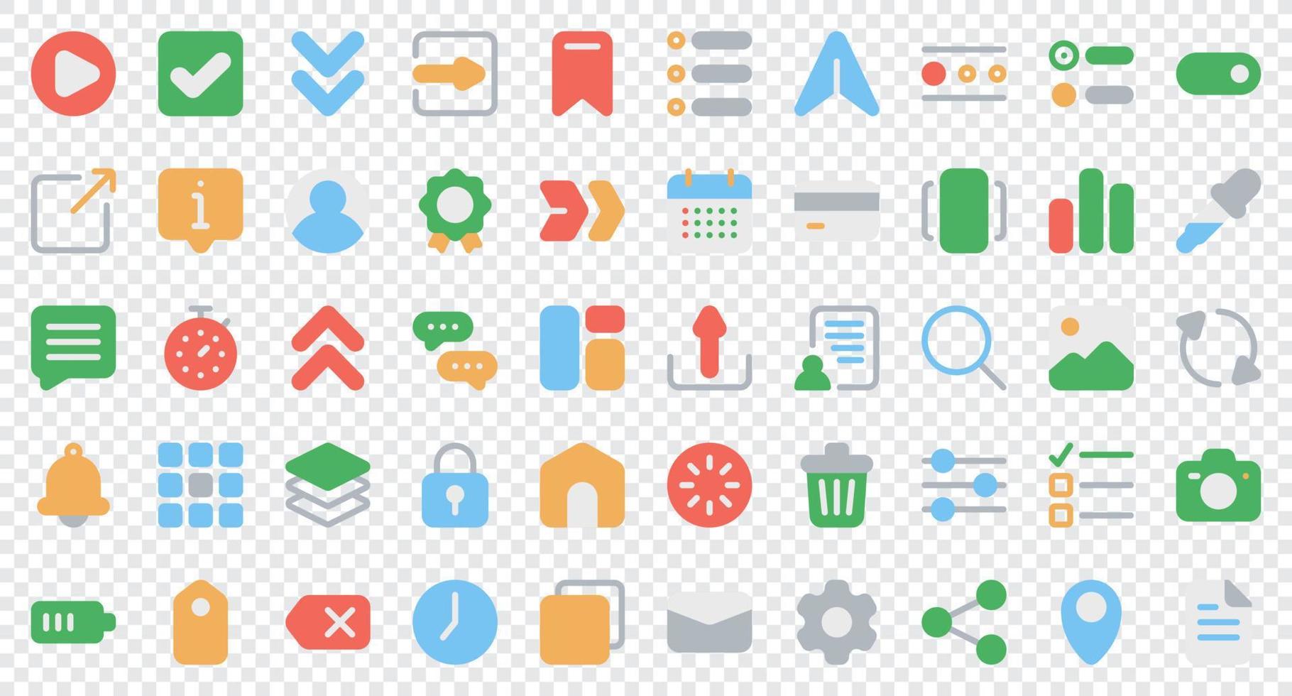 Basic user interface essential set. Flat icon set. User interface ...